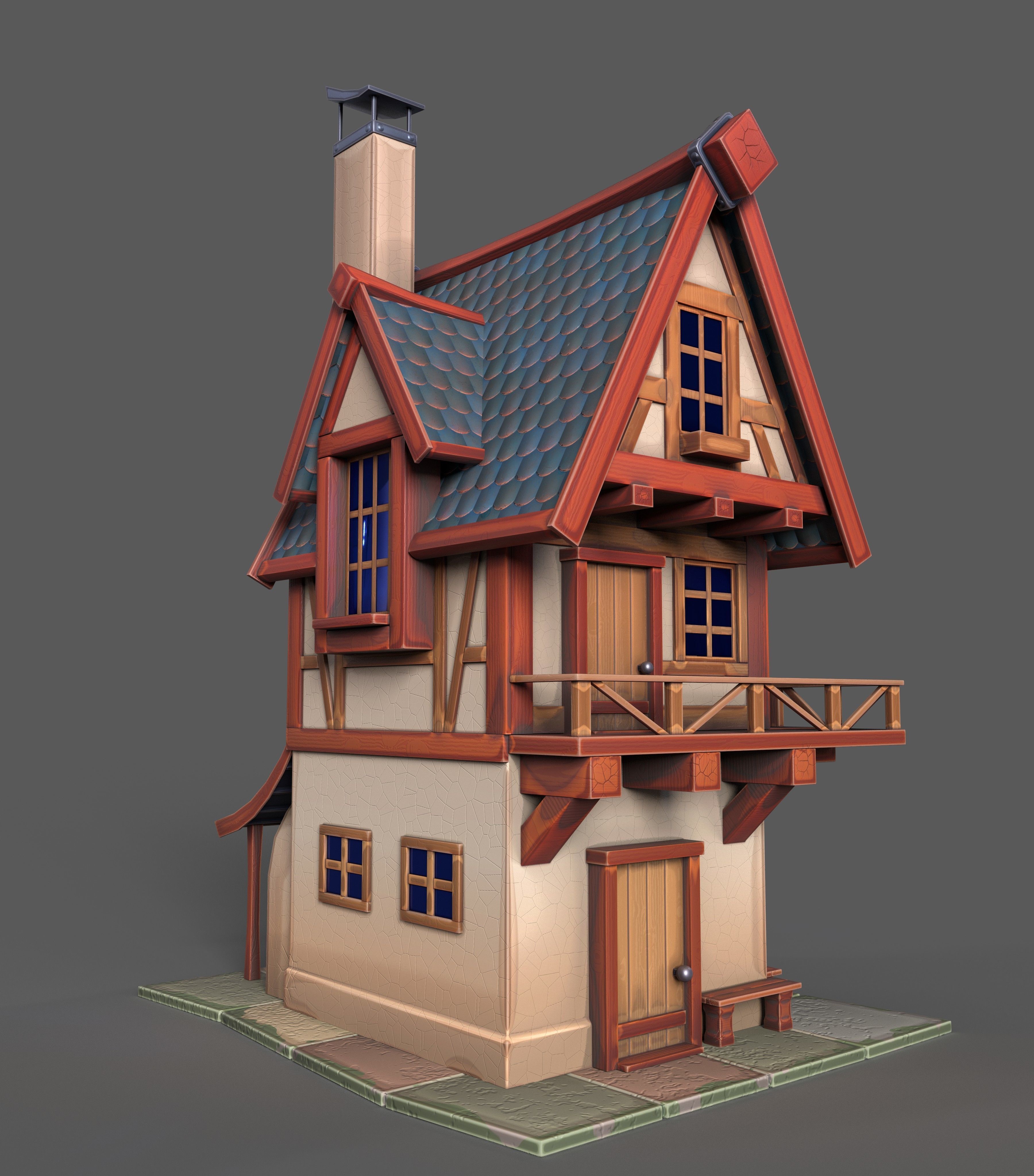 3D model STYLIZED BUILDINGS VOL3 VR / AR / low-poly | CGTrader
