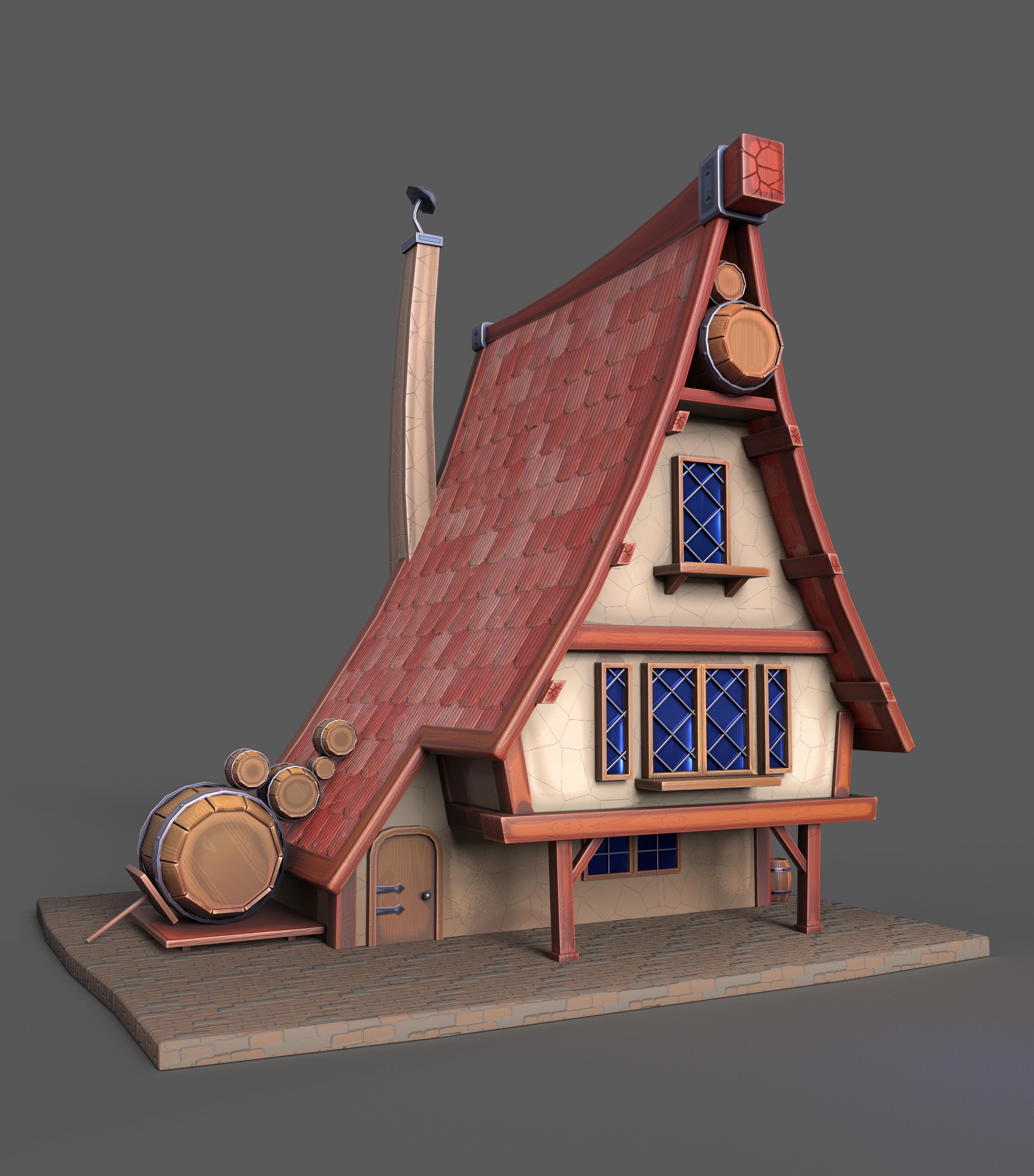 3D model STYLIZED BUILDINGS VOL3 VR / AR / low-poly | CGTrader