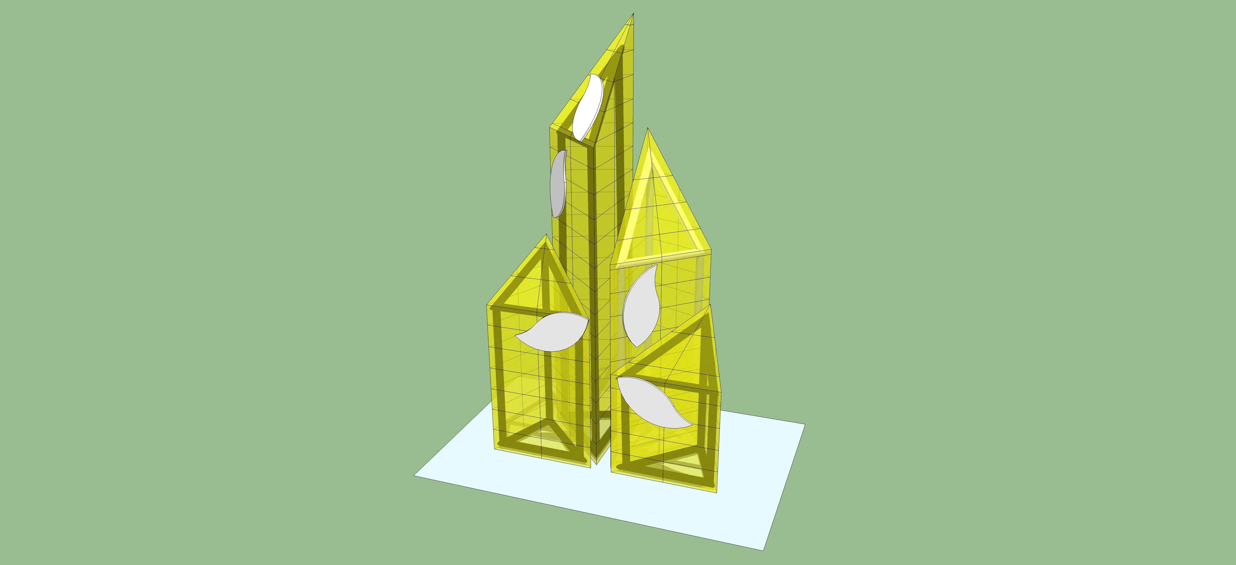 Triangular prisma artwork 3d sketchup 3D model | CGTrader