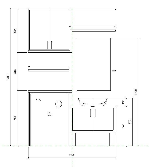 Bathroom Vanity Unit with Washing Machine 3D model | CGTrader
