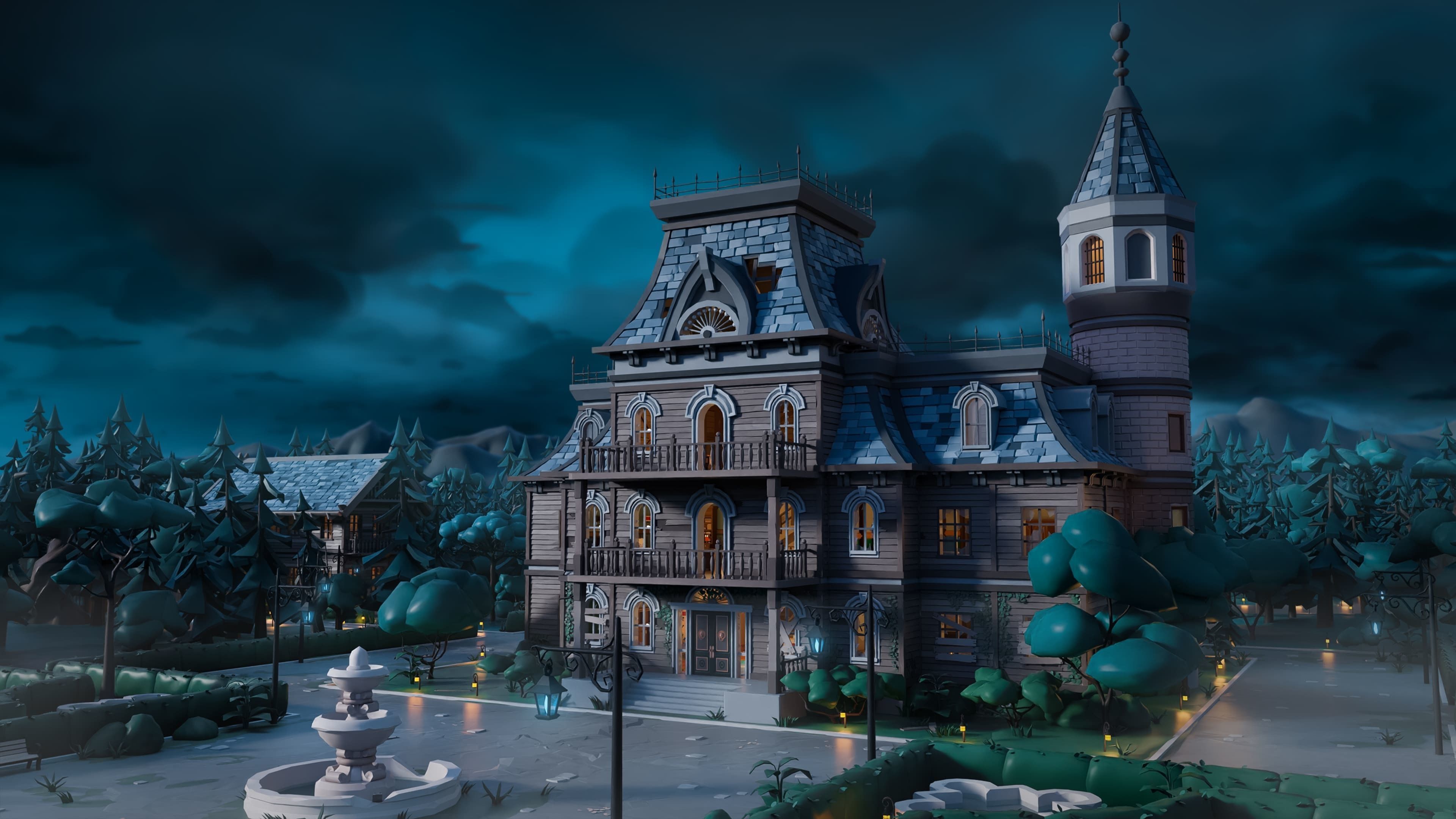 3D model Horror Mansion VR / AR / low-poly | CGTrader