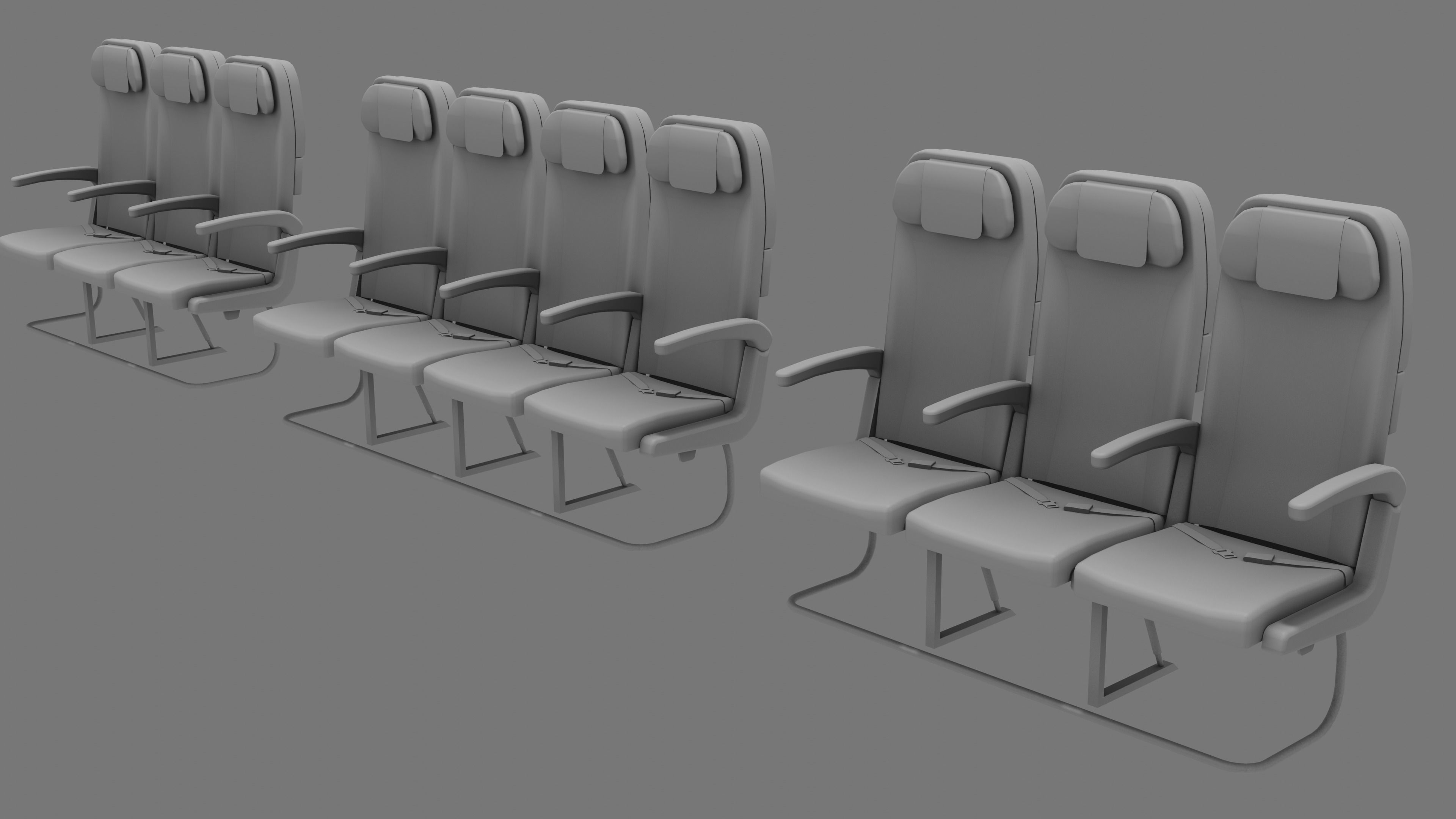 3D model economy seats model VR / AR / low-poly | CGTrader