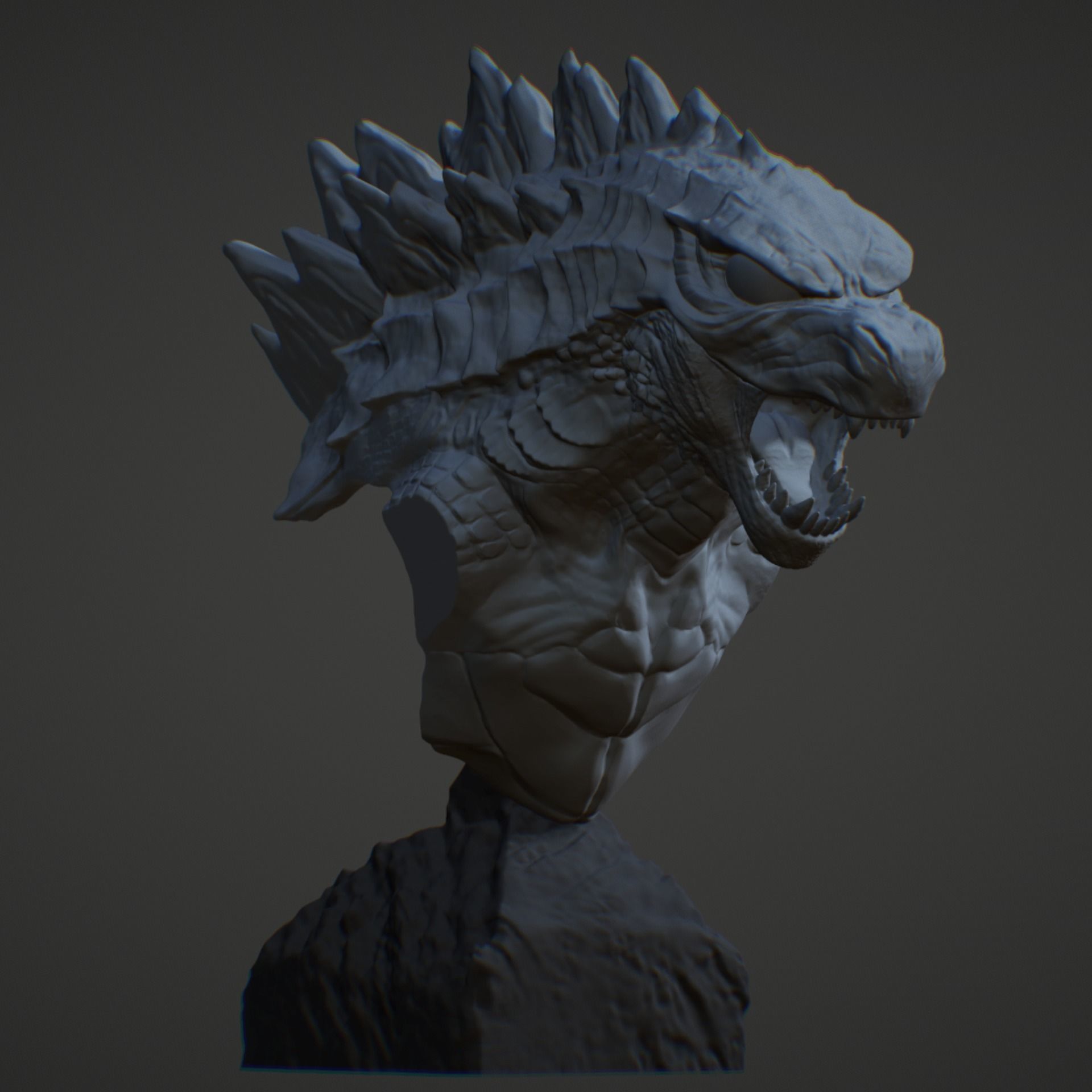 3d Godzilla 3d Print Model Cgtrader