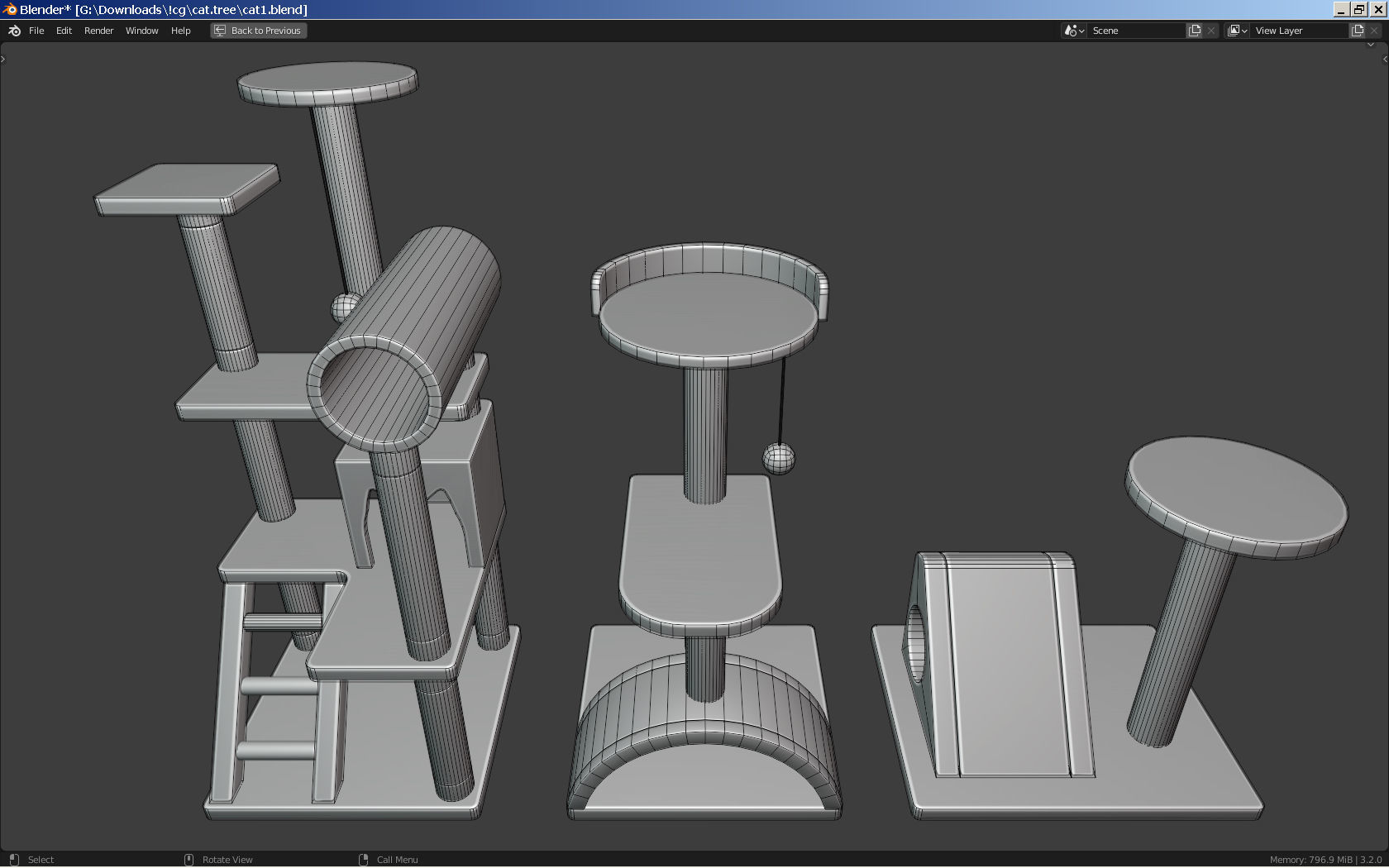 3D model Cat Furniture - Cat Tree VR / AR / low-poly | CGTrader