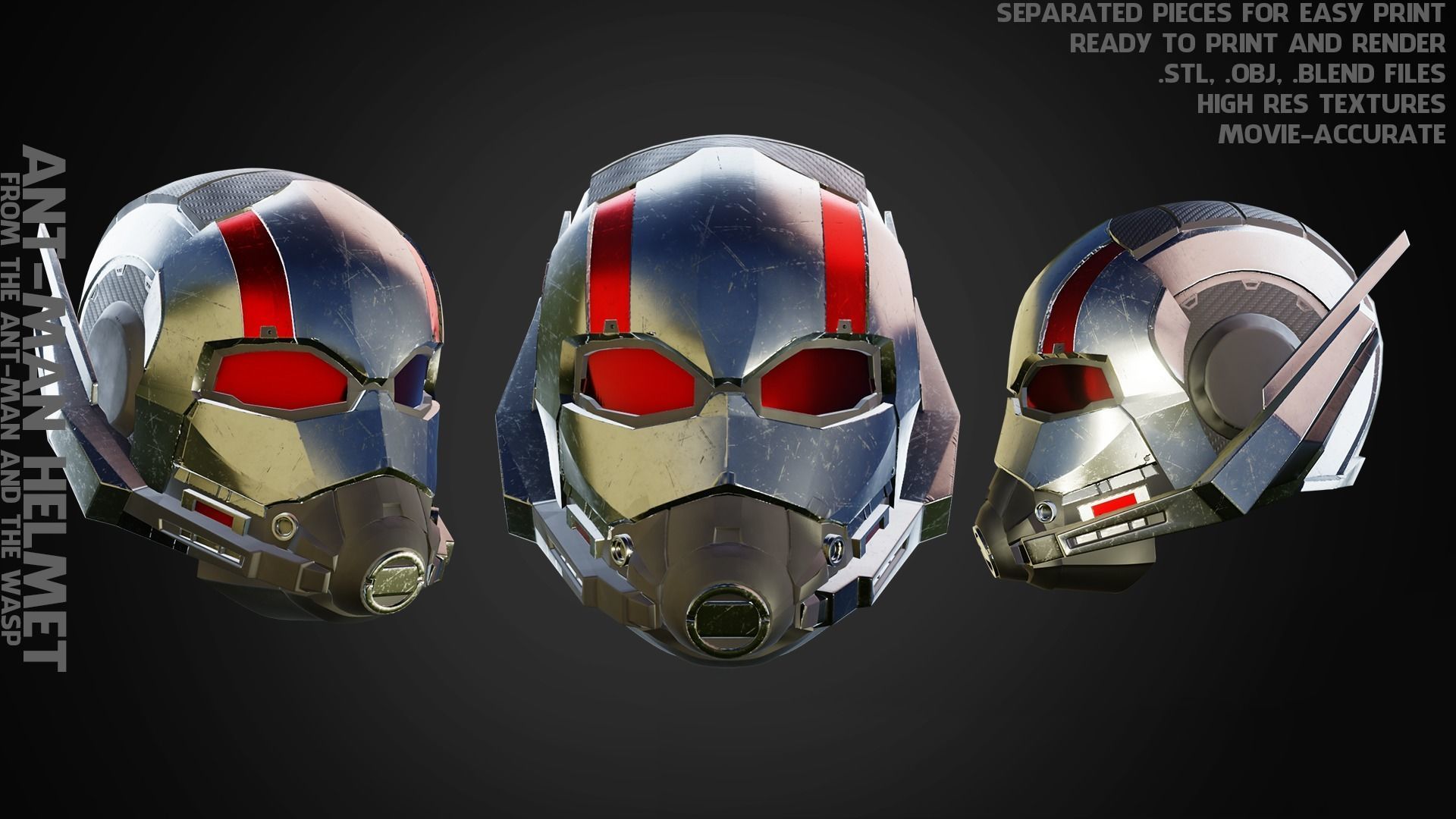 Ant-Man Helmet for Cosplay 3D model 3D printable | CGTrader