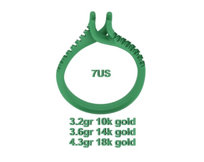 40 pointer Stone Solitaire Promise Ring French Pave Setting 3D model 3D ...