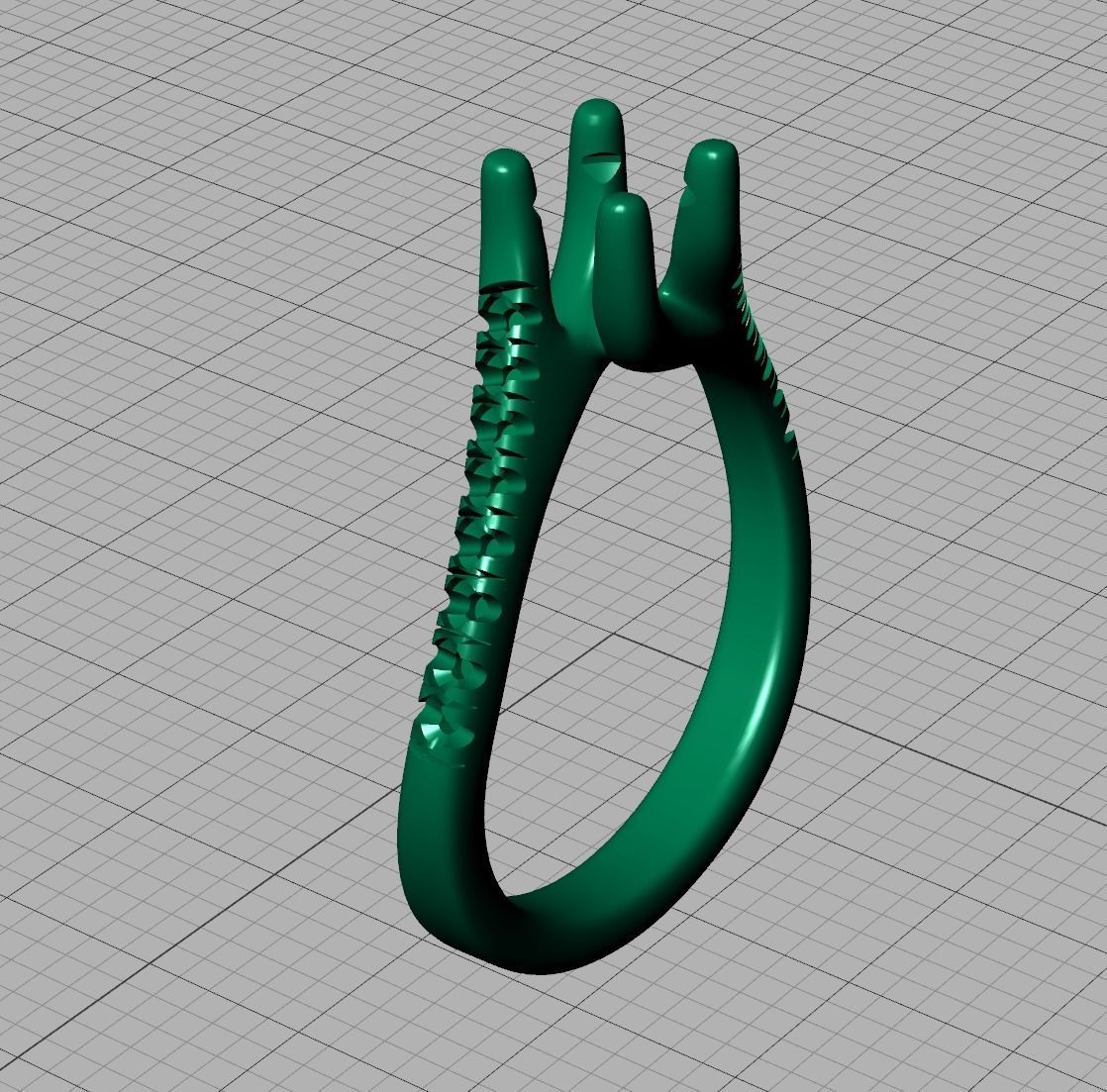 40 pointer Stone Solitaire Promise Ring French Pave Setting 3D model 3D ...