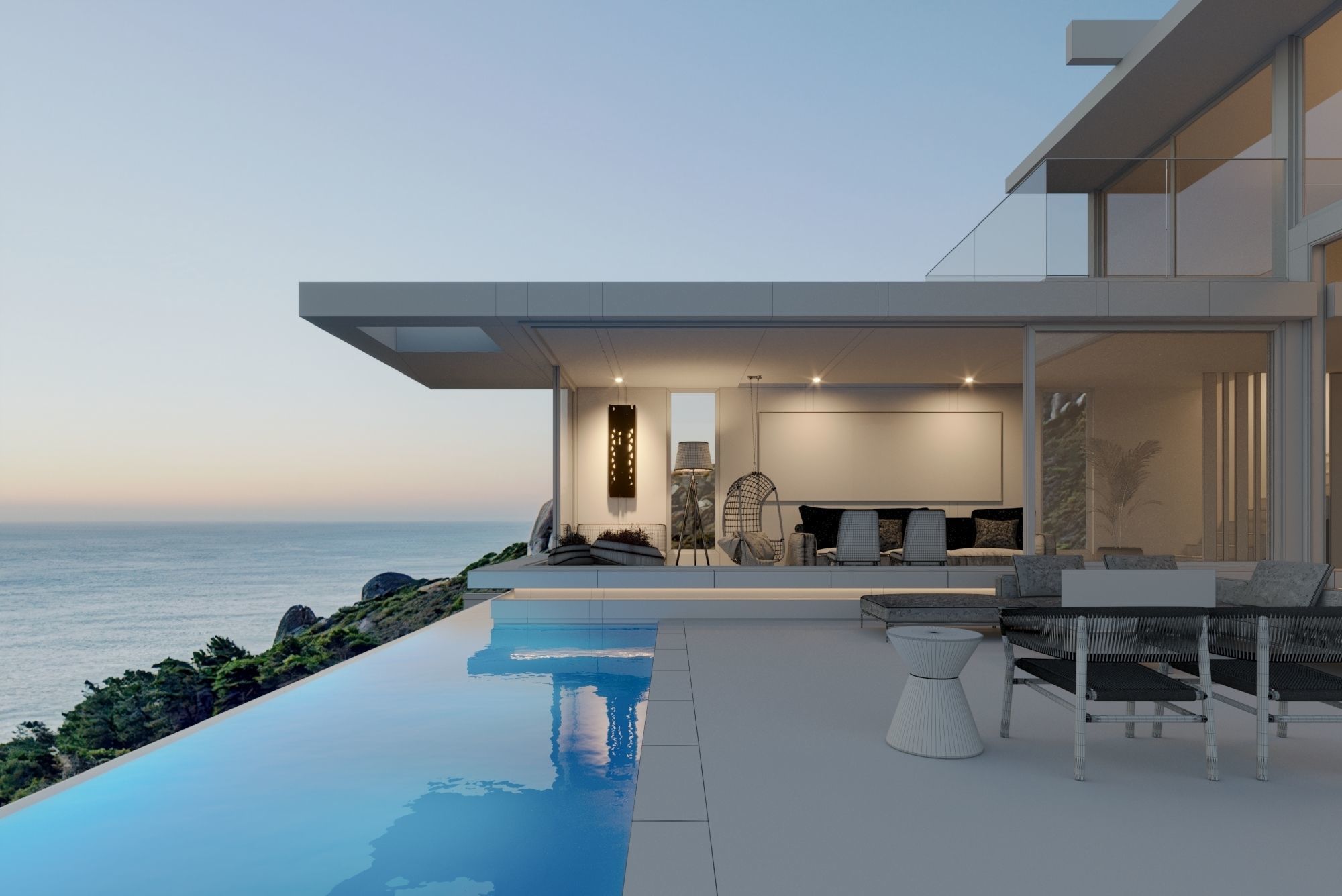 Modern House Ocean Exterior Scene 3D model | CGTrader
