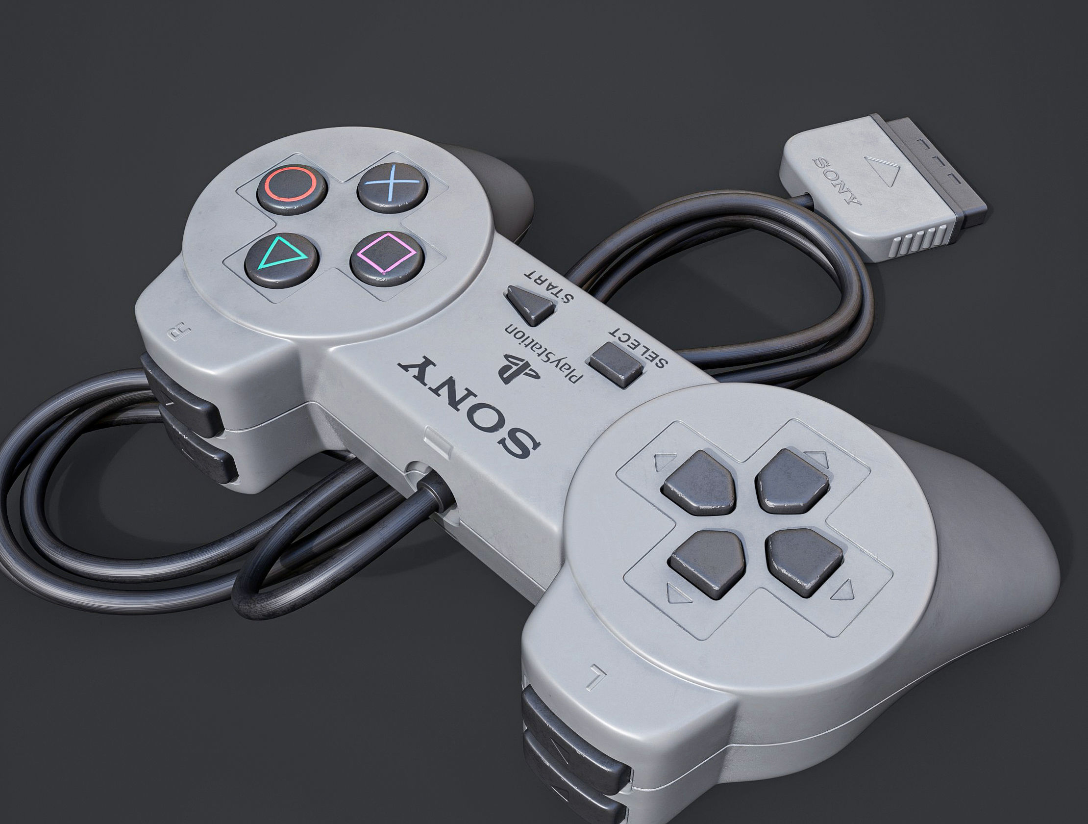 SCPH-1010 Vintage Sony PlayStation Controller 3D model | CGTrader