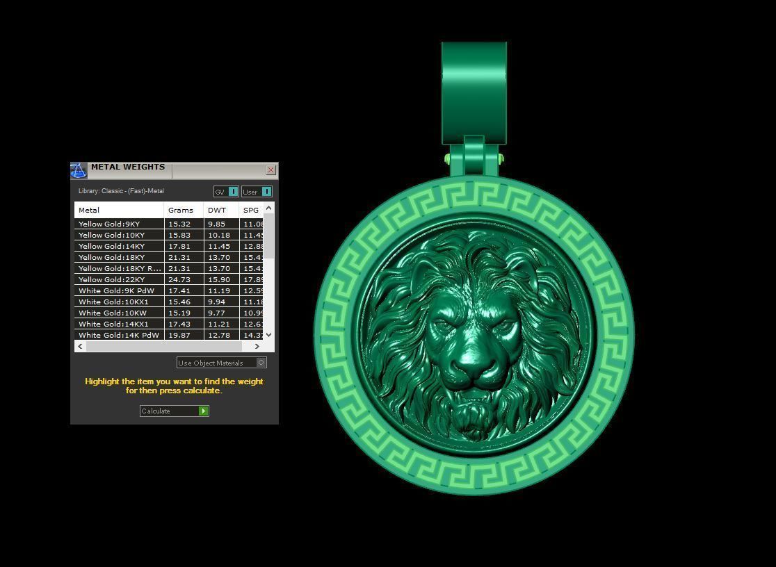 Pendant Lion key greek 3D model 3D printable | CGTrader