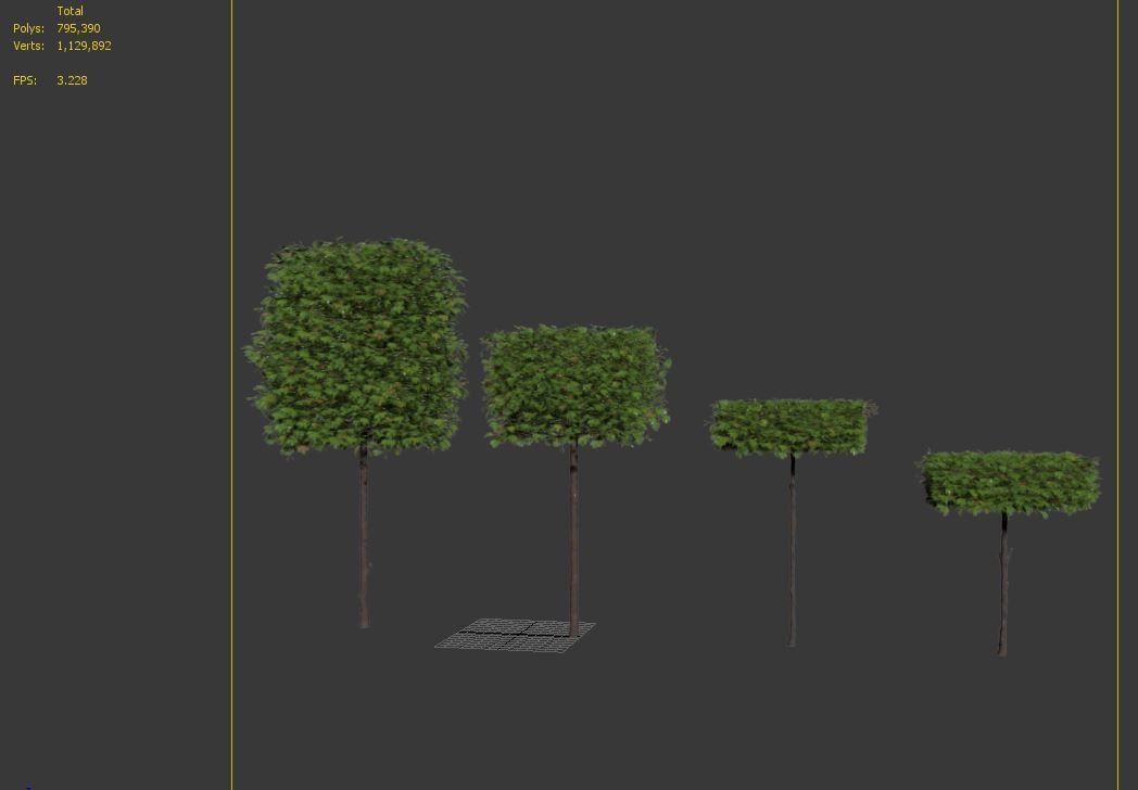 Boxhead trees set 3D model | CGTrader