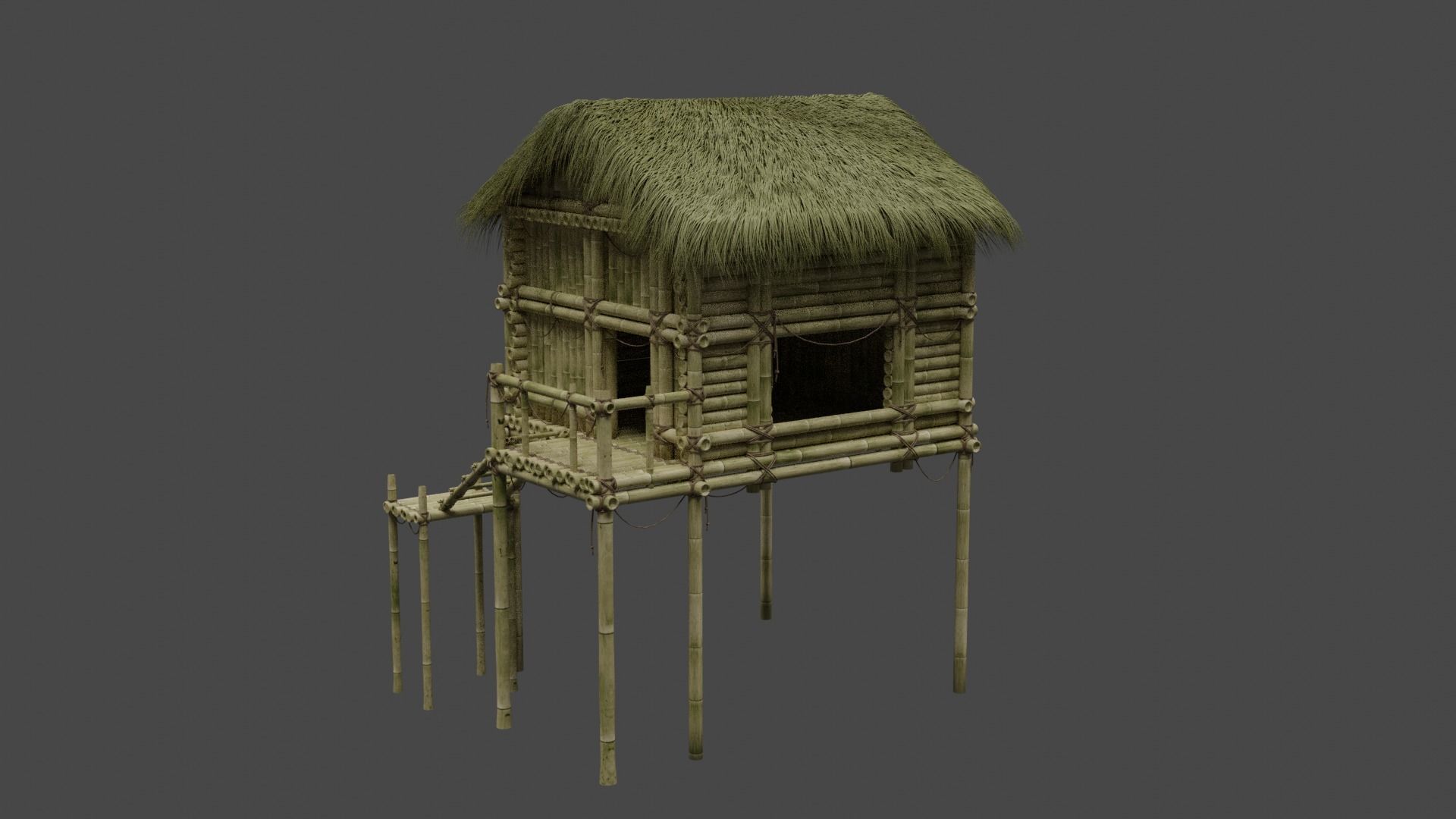 Bamboo House 3D model | CGTrader