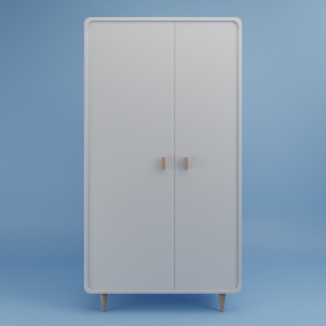 White MDF Wardrobe CL110 free 3D model | CGTrader