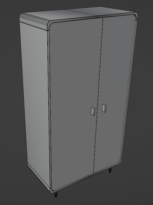 White MDF Wardrobe CL110 free 3D model | CGTrader