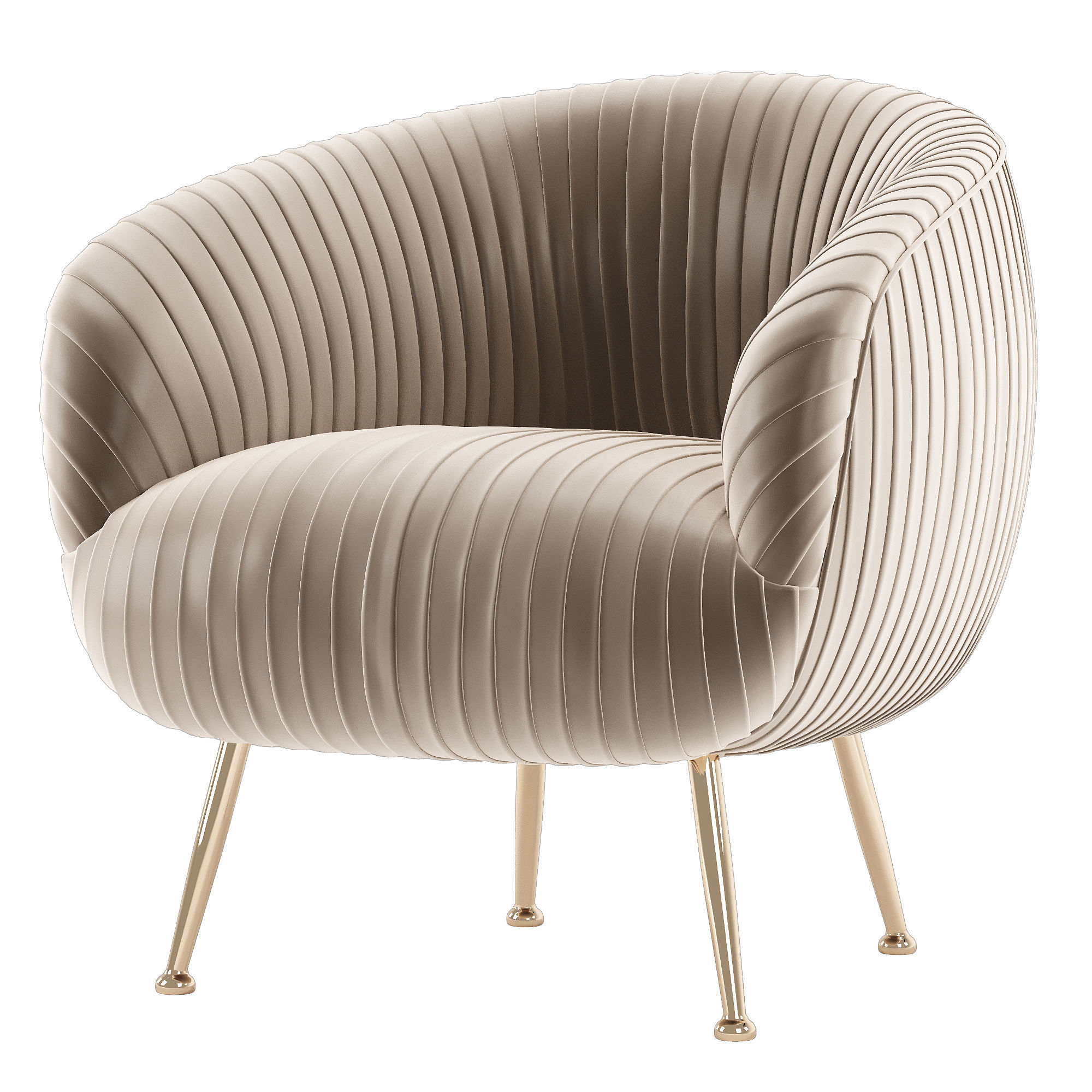 Powder Bustle Velvet Pleated Chair 3D model | CGTrader