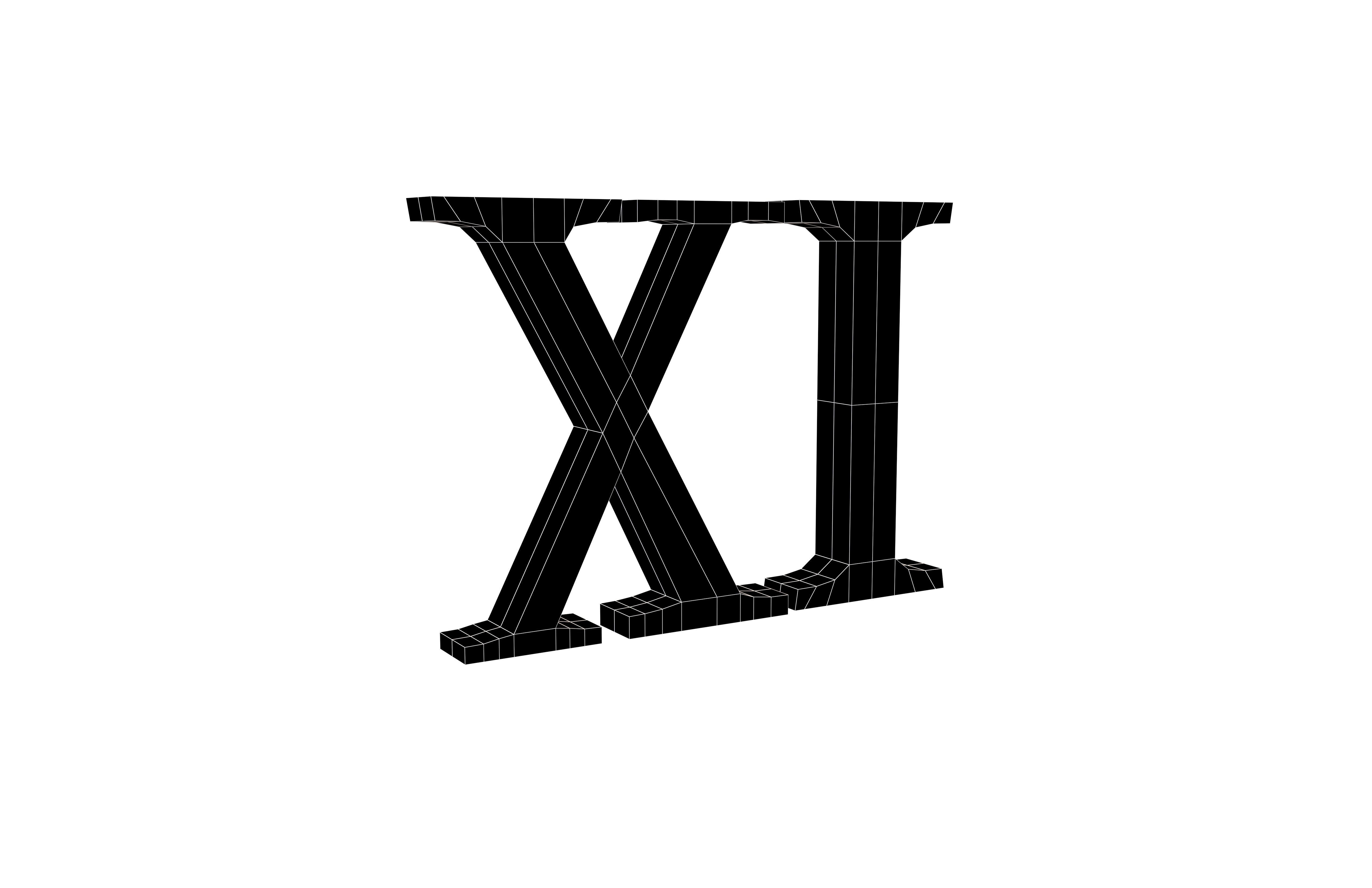 3D model Roman Numerals 11 v1 003 VR / AR / low-poly | CGTrader