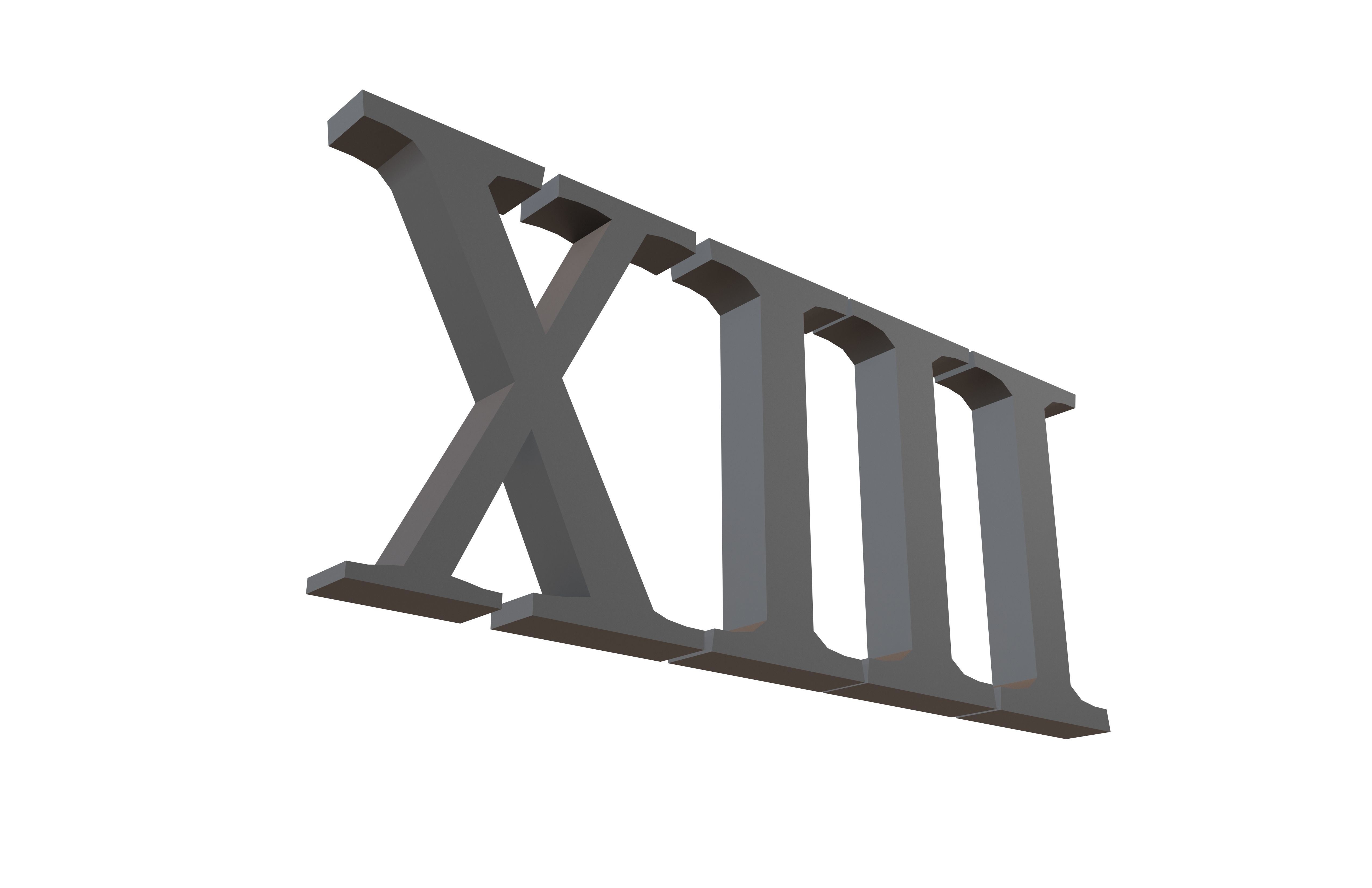 3D model Roman Numerals 13 v1 001 VR / AR / low-poly | CGTrader