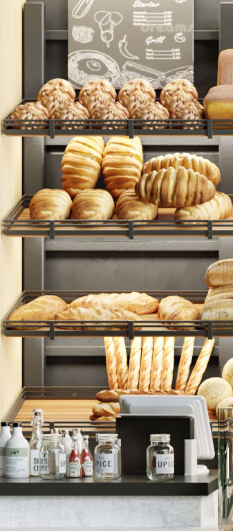 Bakery with pastries and desserts 3D model | CGTrader