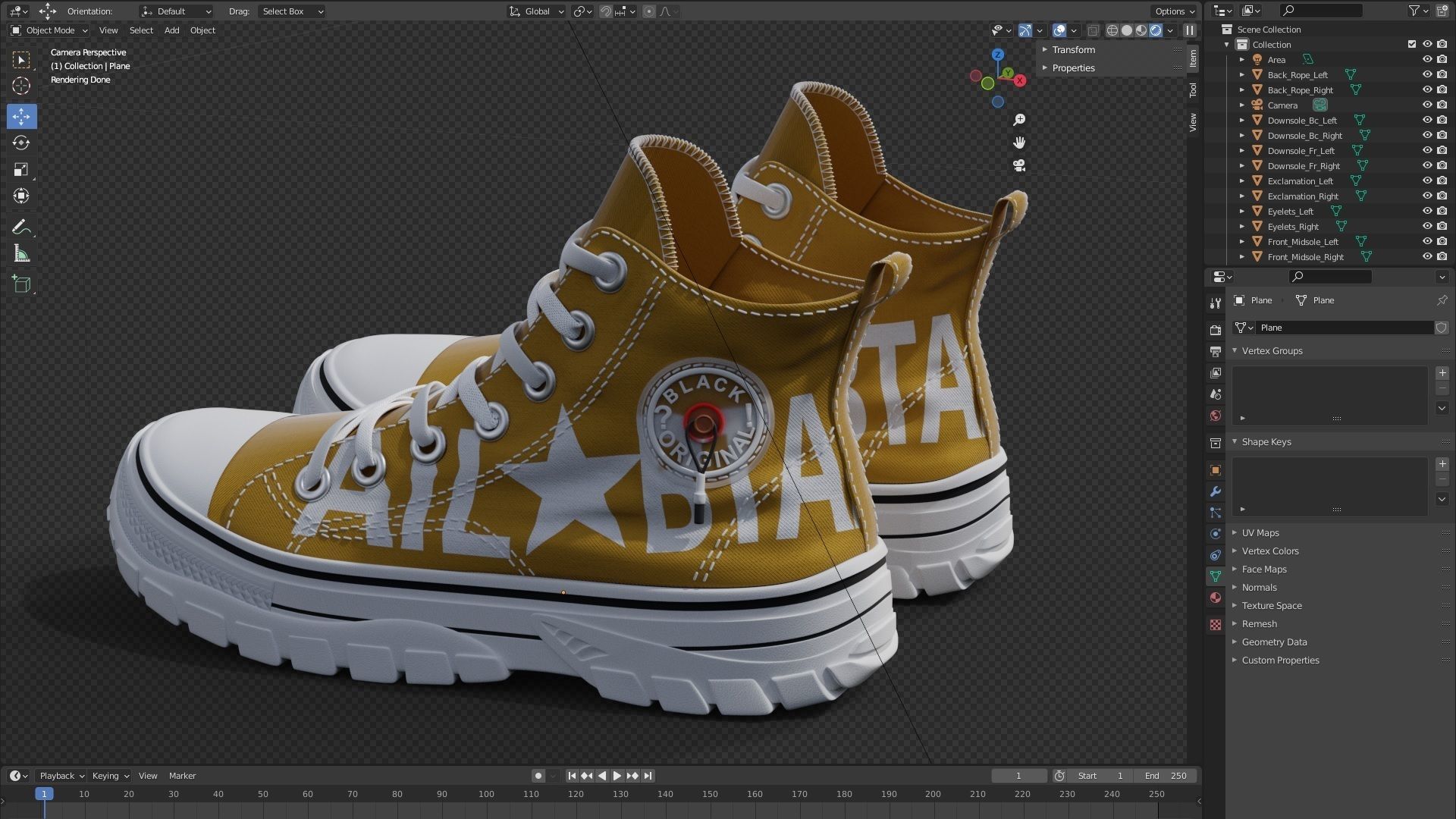 Casual High-top Mustard 3D model | CGTrader