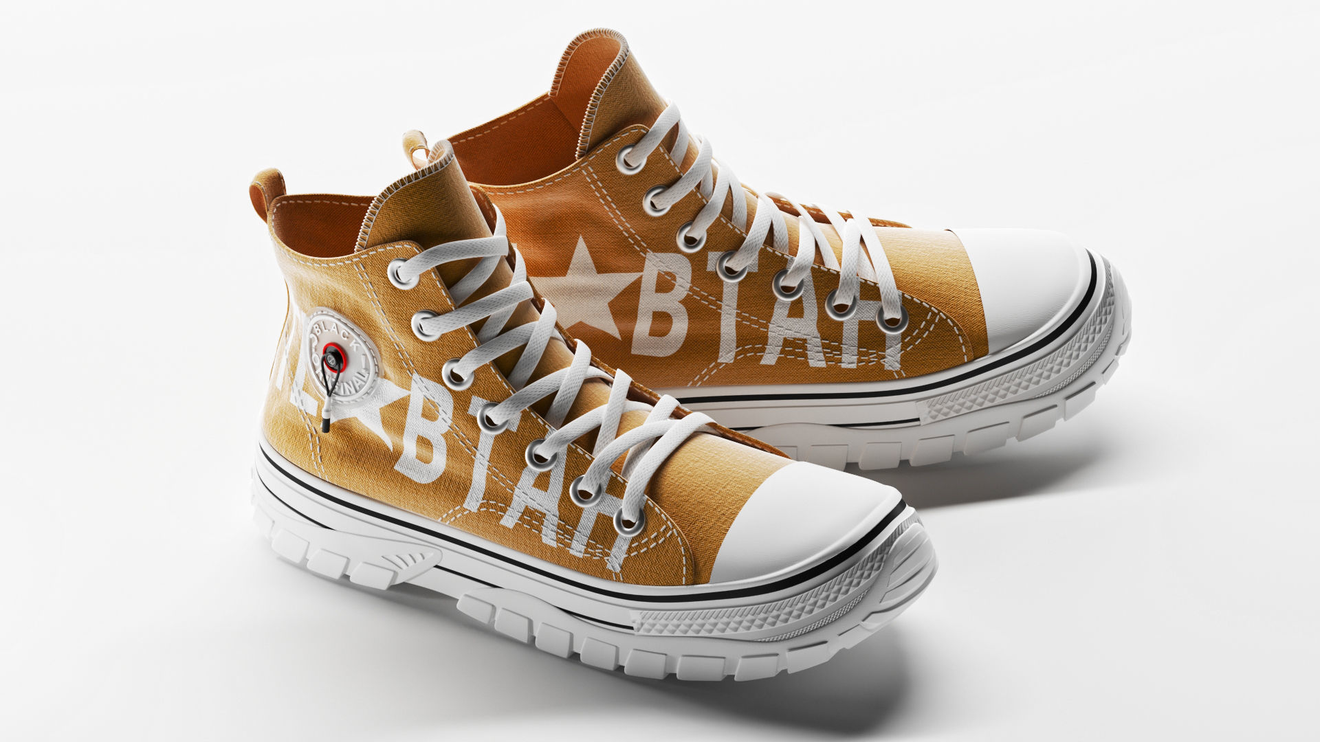 Casual High-top Mustard 3D model | CGTrader