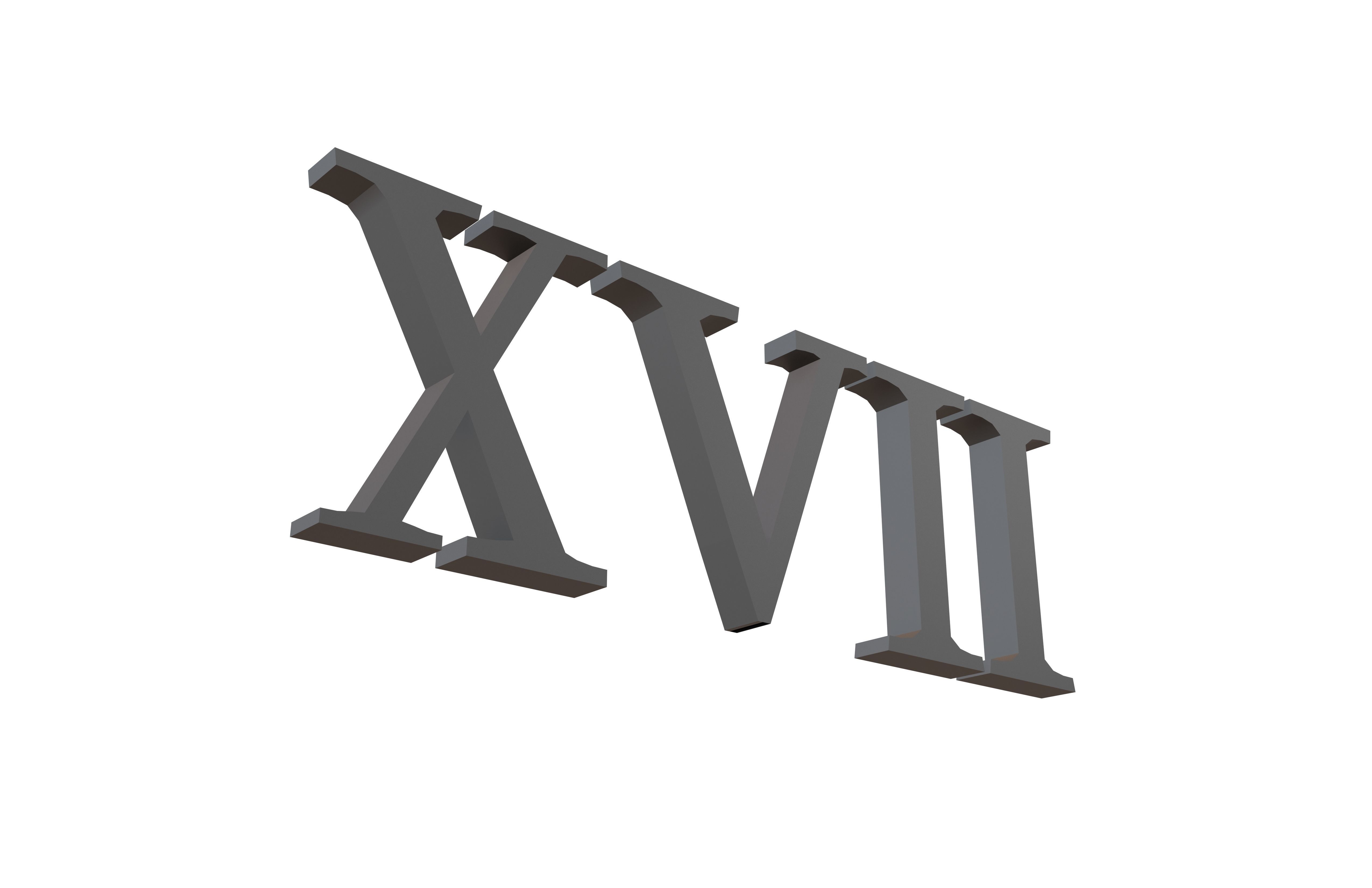 3D model Roman Numerals 17 v1 001 VR / AR / low-poly | CGTrader