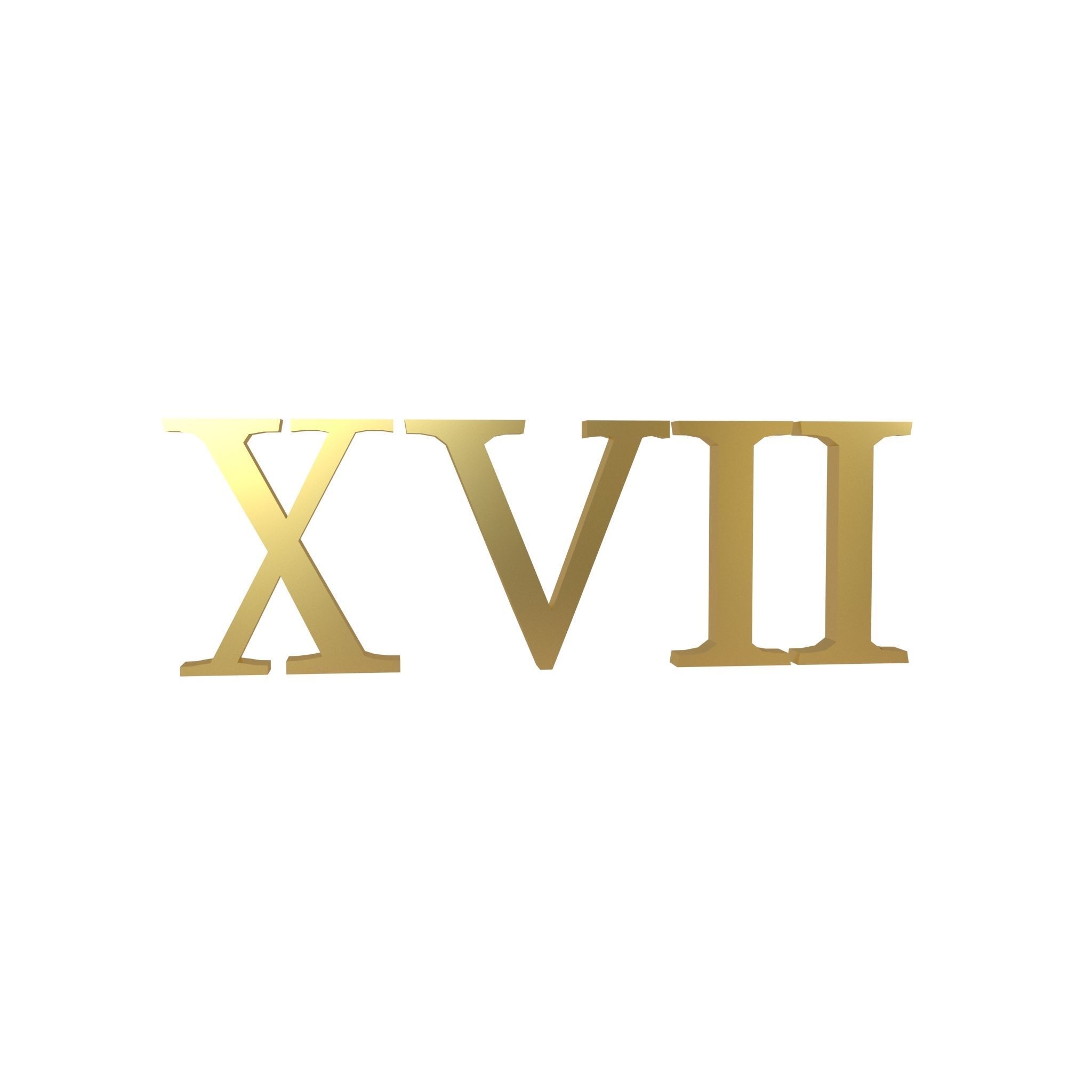 3D model Roman Numerals 17 v1 002 VR / AR / low-poly | CGTrader