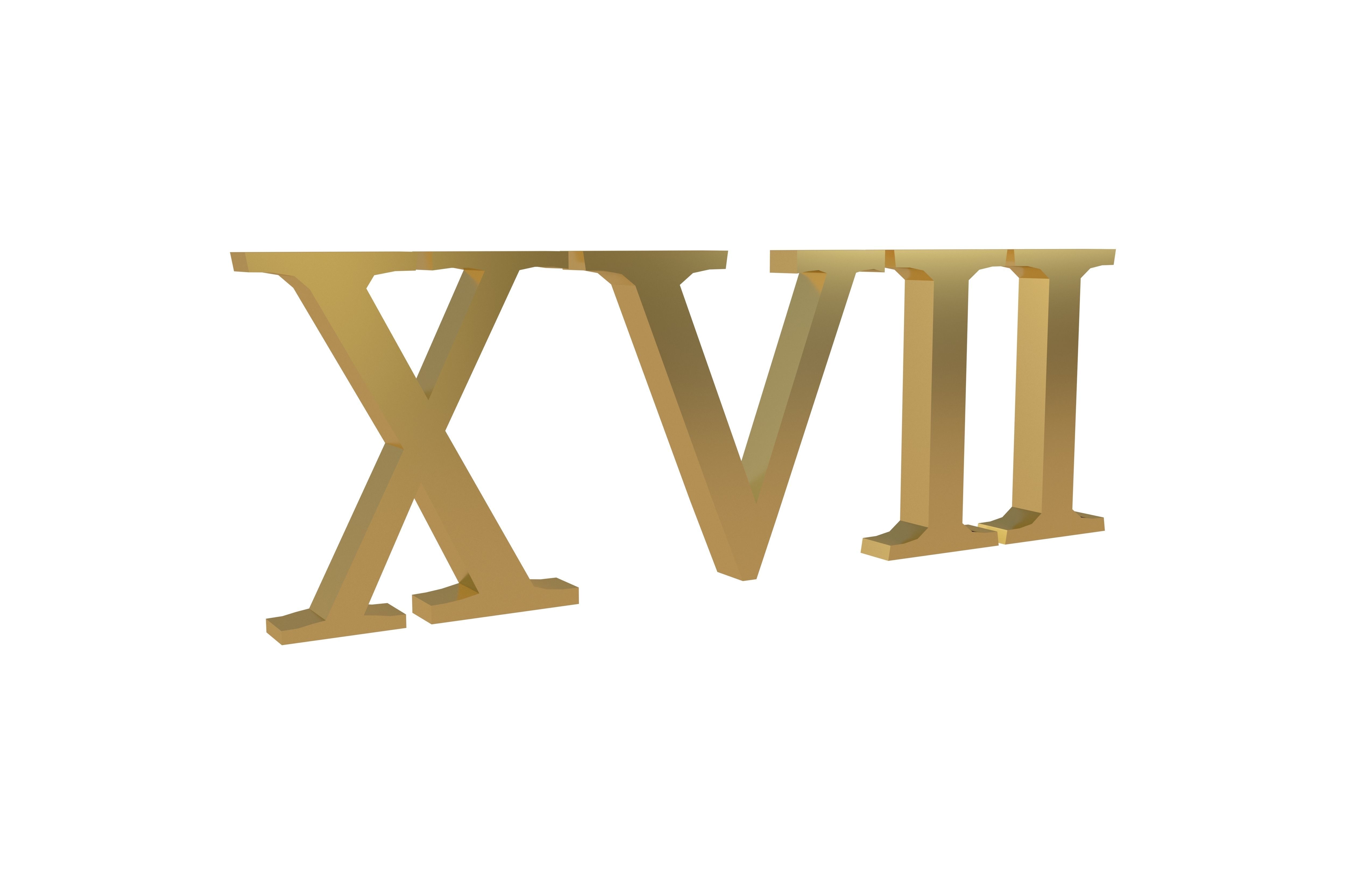 3D model Roman Numerals 17 v1 002 VR / AR / low-poly | CGTrader