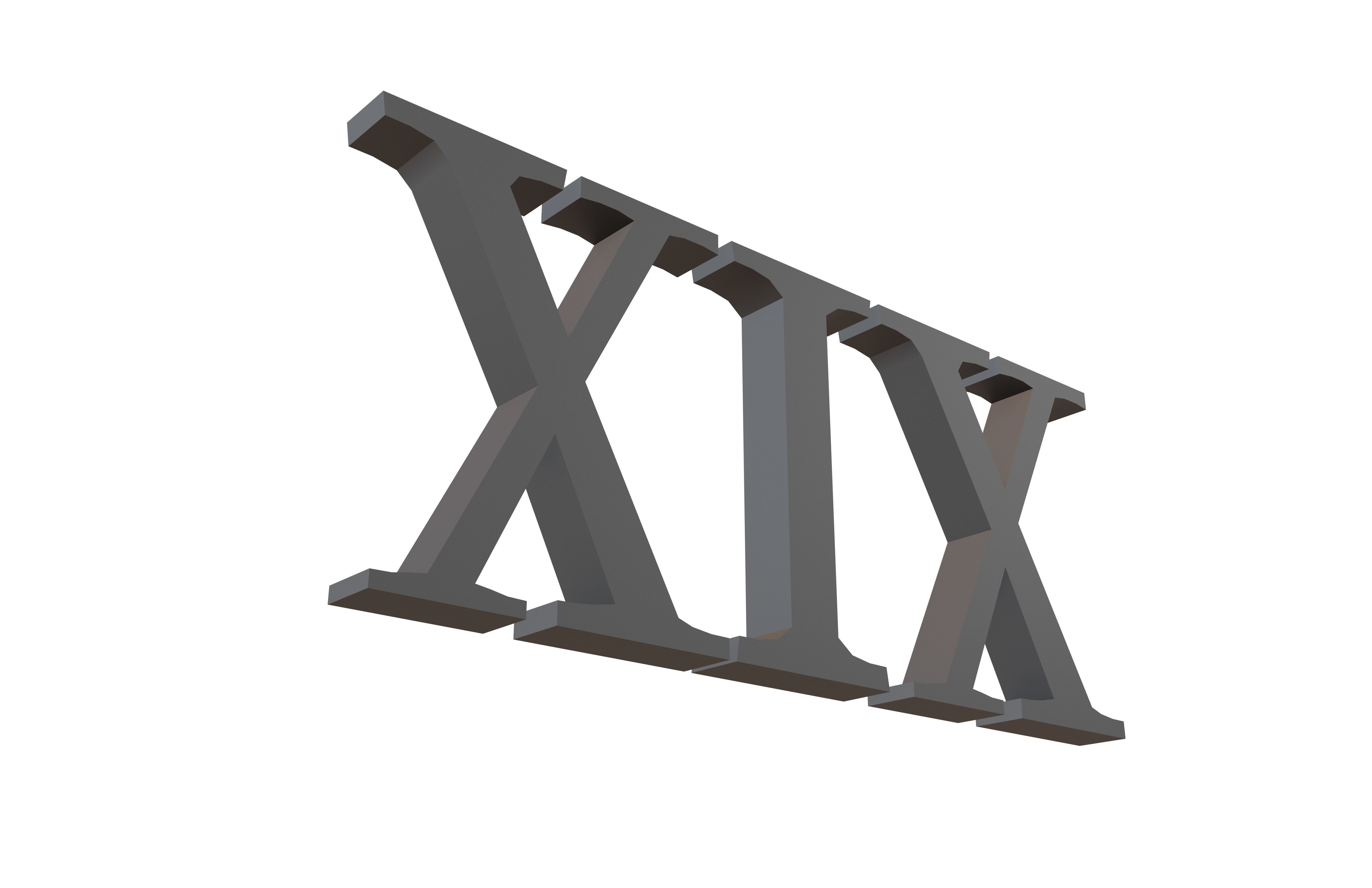 3D model Roman Numerals 19 v1 001 VR / AR / low-poly | CGTrader