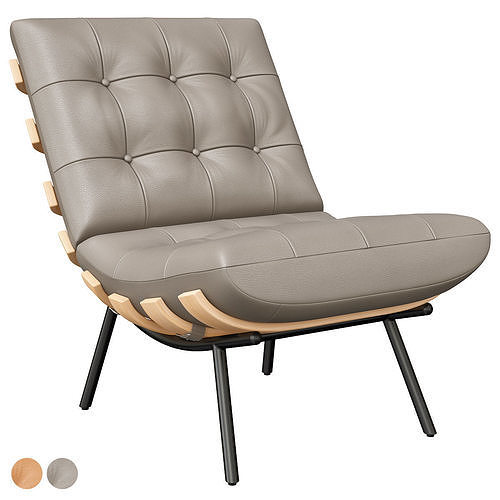 Philbert Chair Grey Leather 3D model | CGTrader