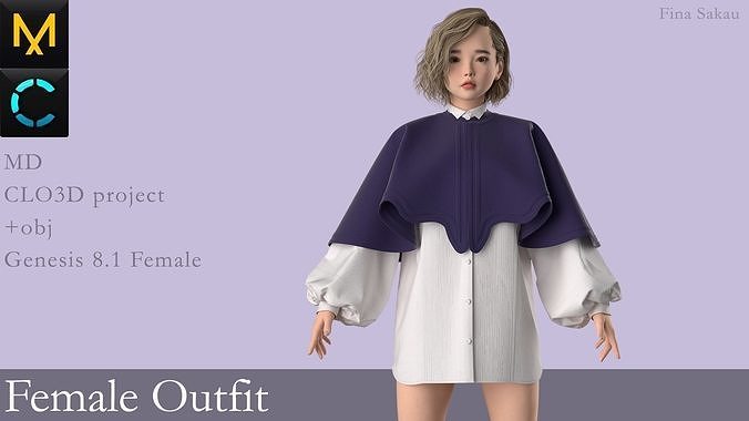 Female Outfit Marvelous Designer 3D model | CGTrader