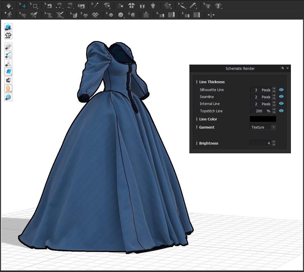 Historical Female Dress Marvelous Designer 3D model | CGTrader