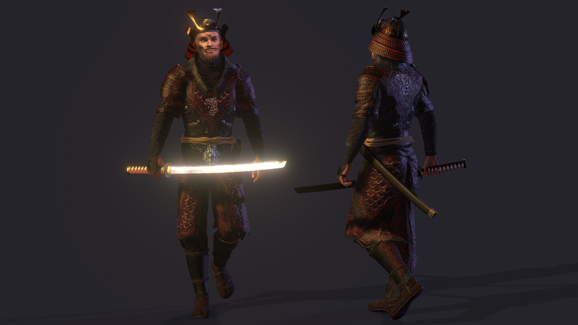 samurai High quality character full Rigged and Animated 3D model ...
