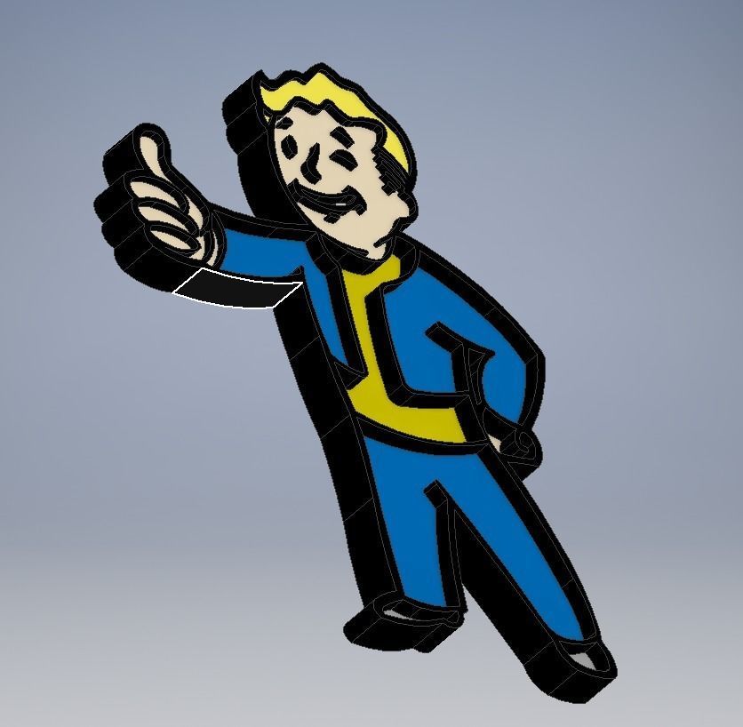 Vault Boy Wall Decor 3D model 3D printable | CGTrader
