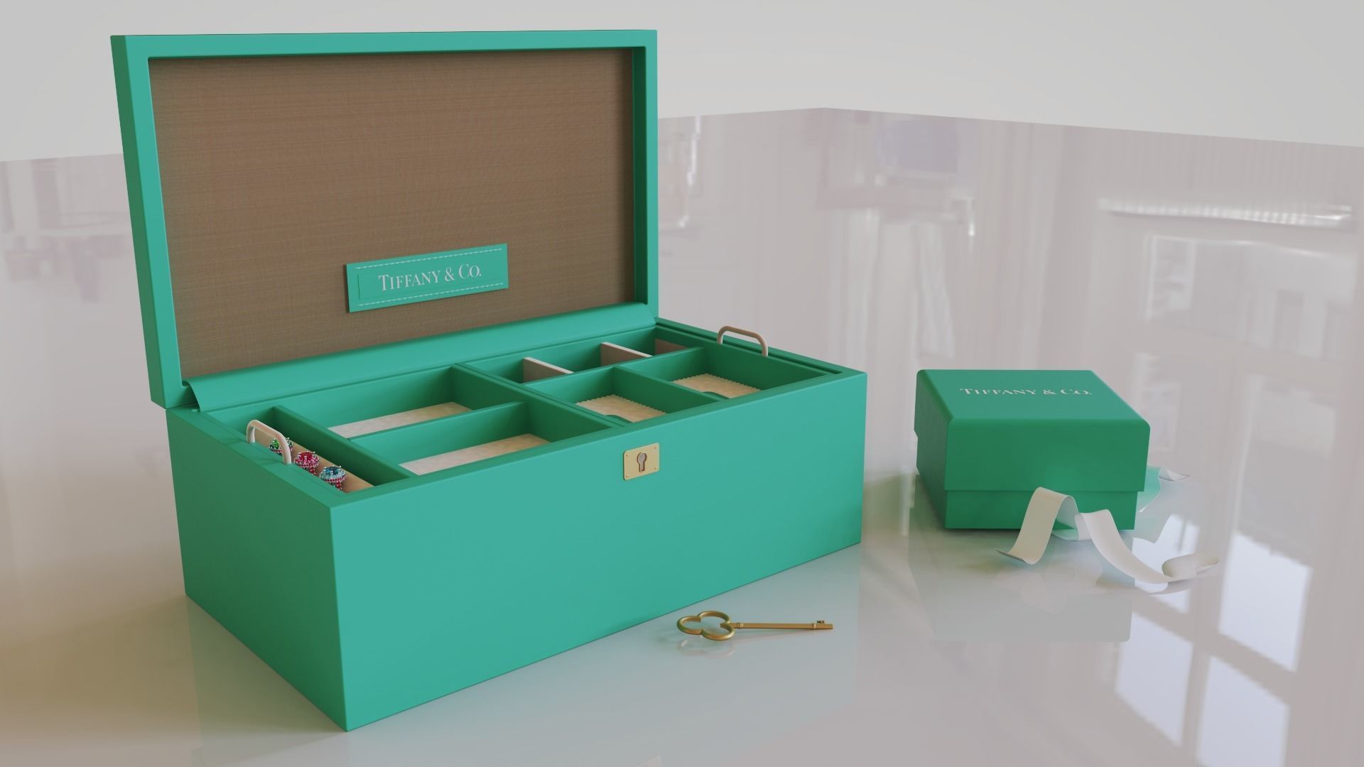Tiffany Big Box 3D model rigged | CGTrader