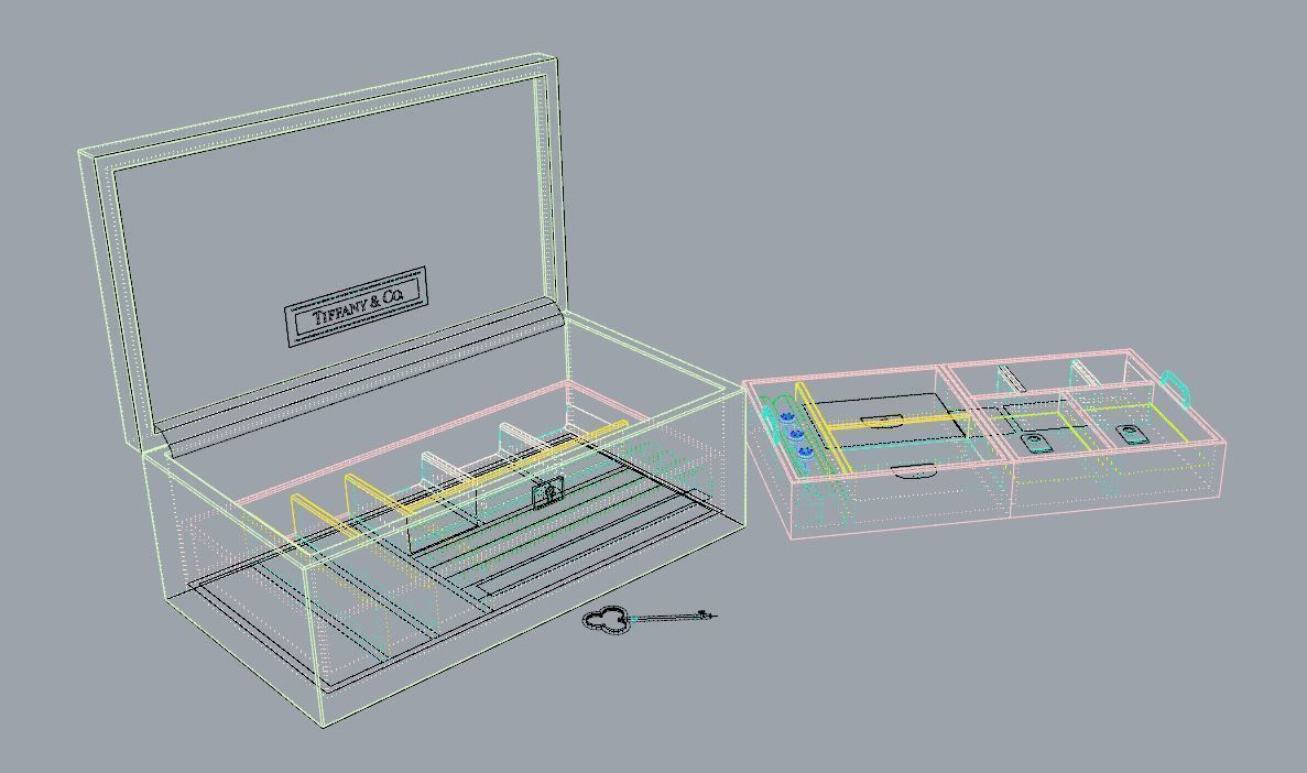 Tiffany Big Box 3D model rigged | CGTrader