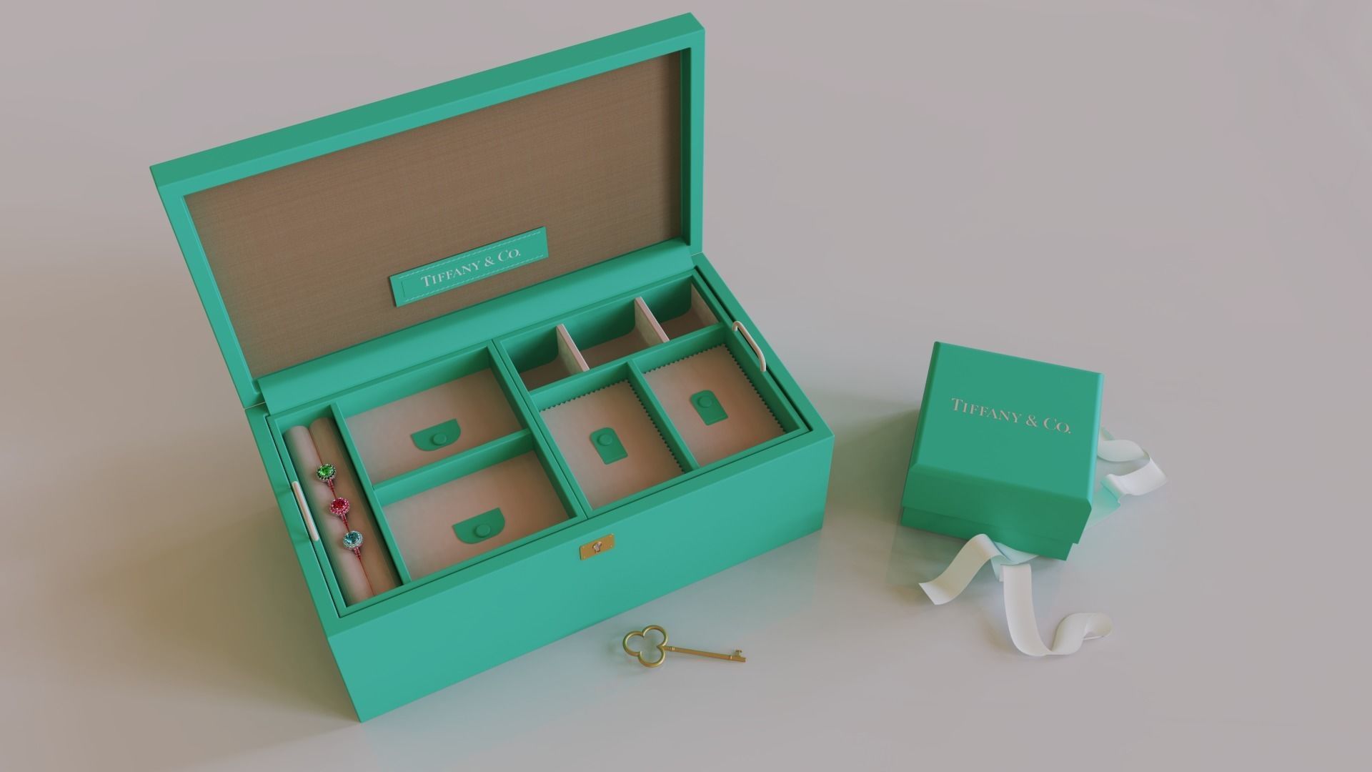 Tiffany Big Box 3D model rigged | CGTrader