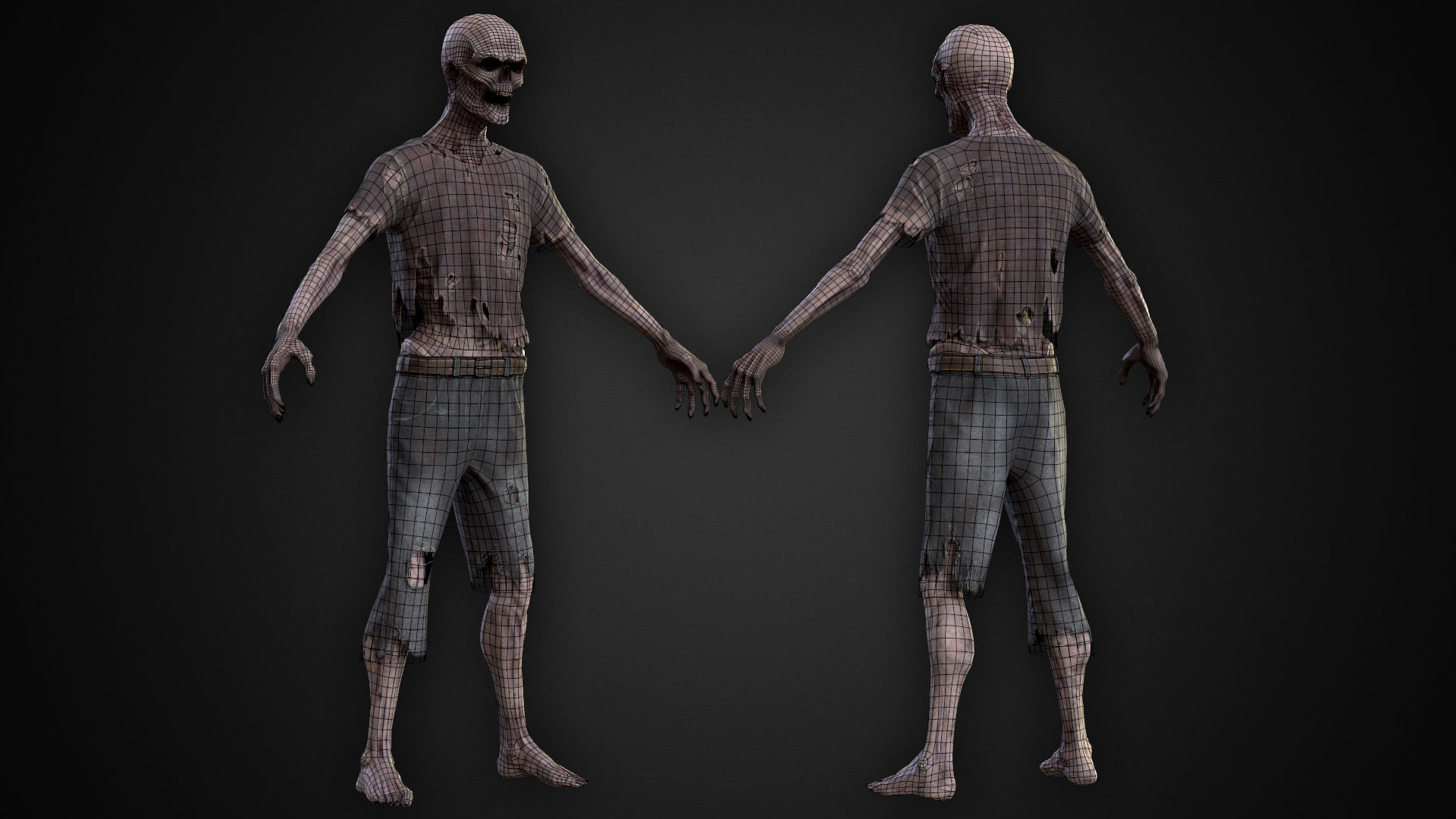 3D model Zombie Ghoul VR / AR / low-poly | CGTrader
