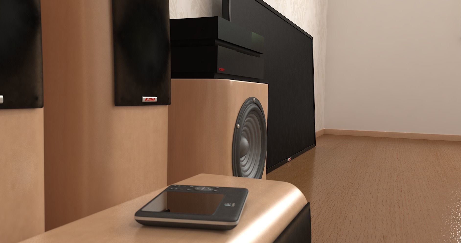 TV and HiFi surround sound system 3D model | CGTrader