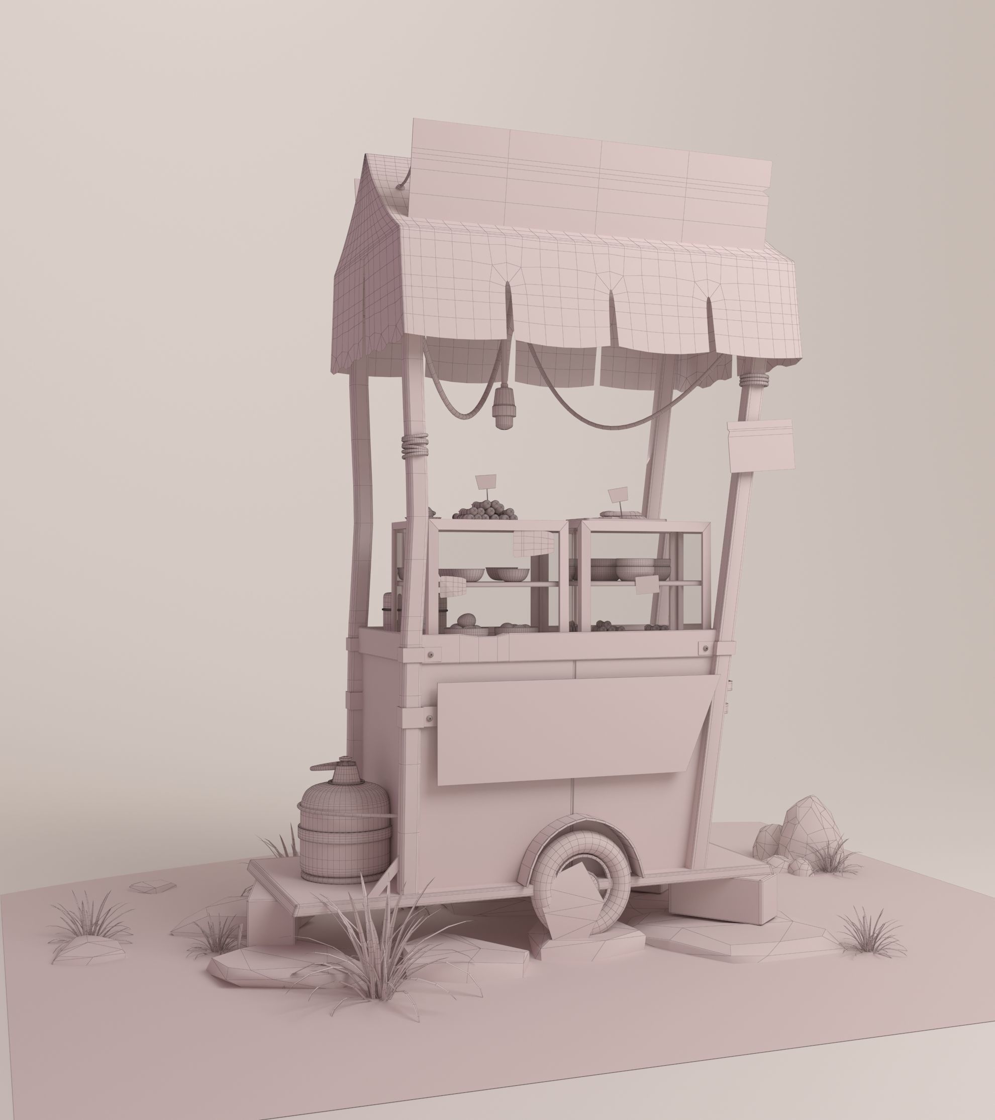 3D model Street food cart VR / AR / low-poly | CGTrader