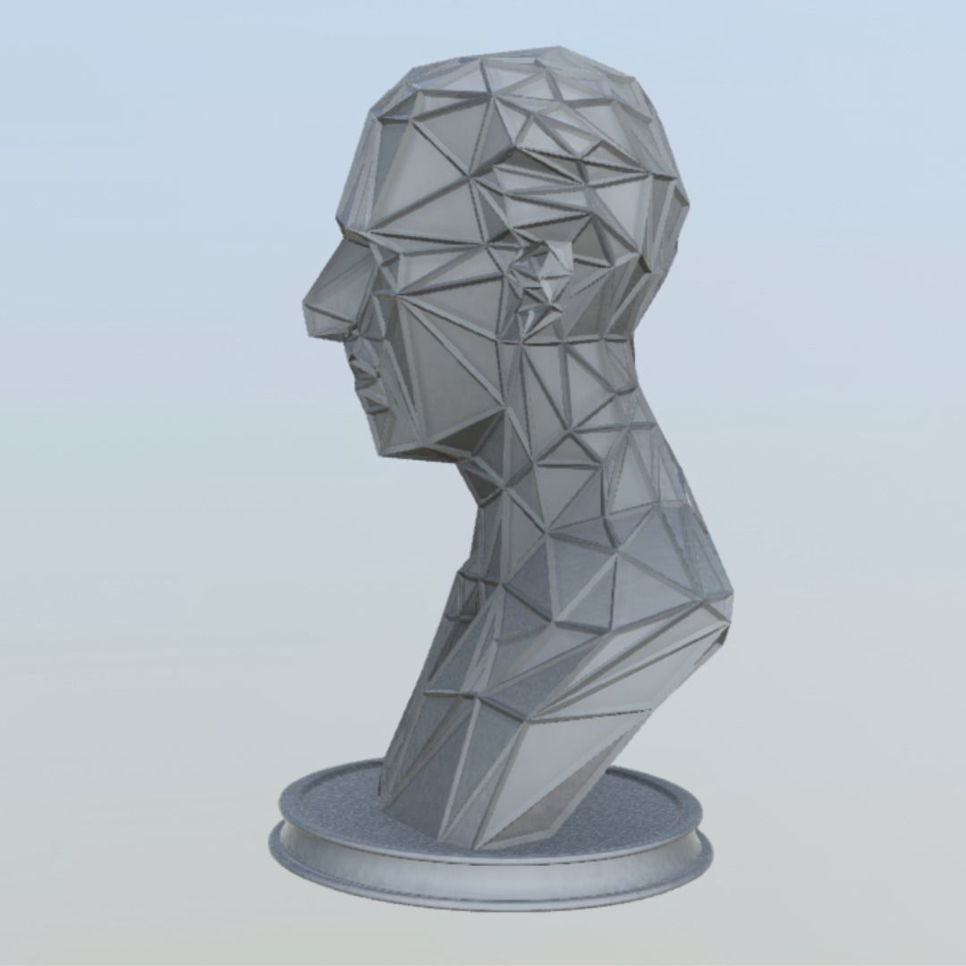 NIKOLA TESLA BUST WIREFRAME VORONOI WIREMESH MESH 3D model 3D printable ...