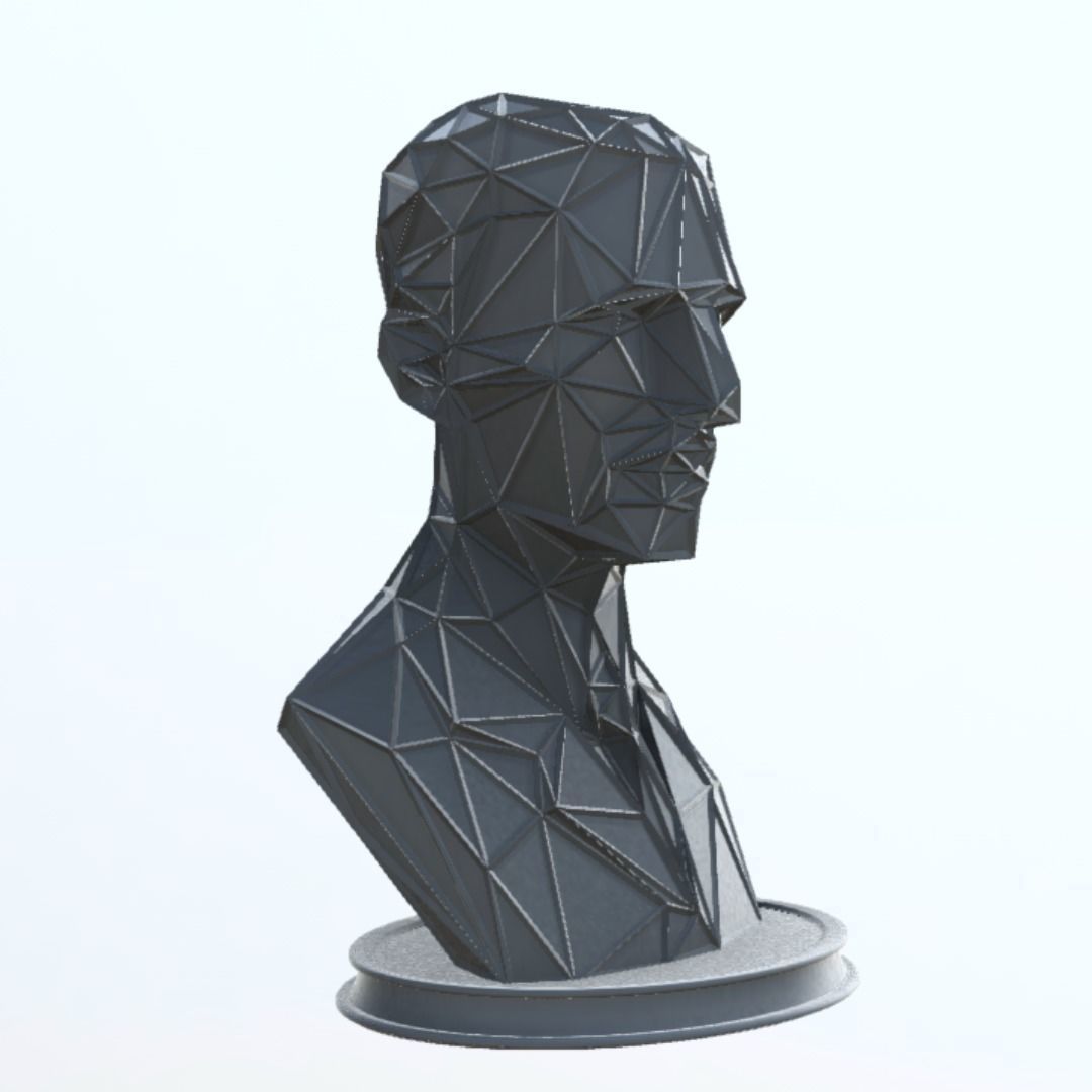 NIKOLA TESLA BUST WIREFRAME VORONOI WIREMESH MESH 3D model 3D printable ...
