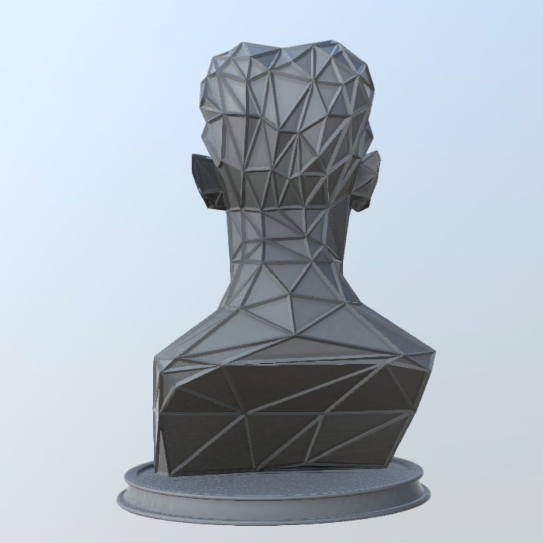NIKOLA TESLA BUST WIREFRAME VORONOI WIREMESH MESH 3D model 3D printable ...