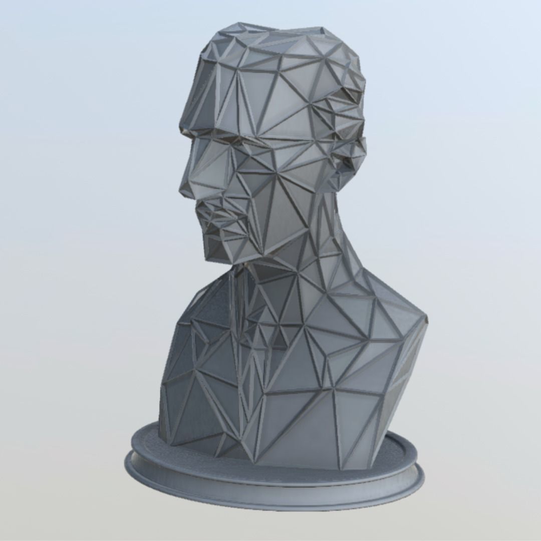 NIKOLA TESLA BUST WIREFRAME VORONOI WIREMESH MESH 3D model 3D printable ...