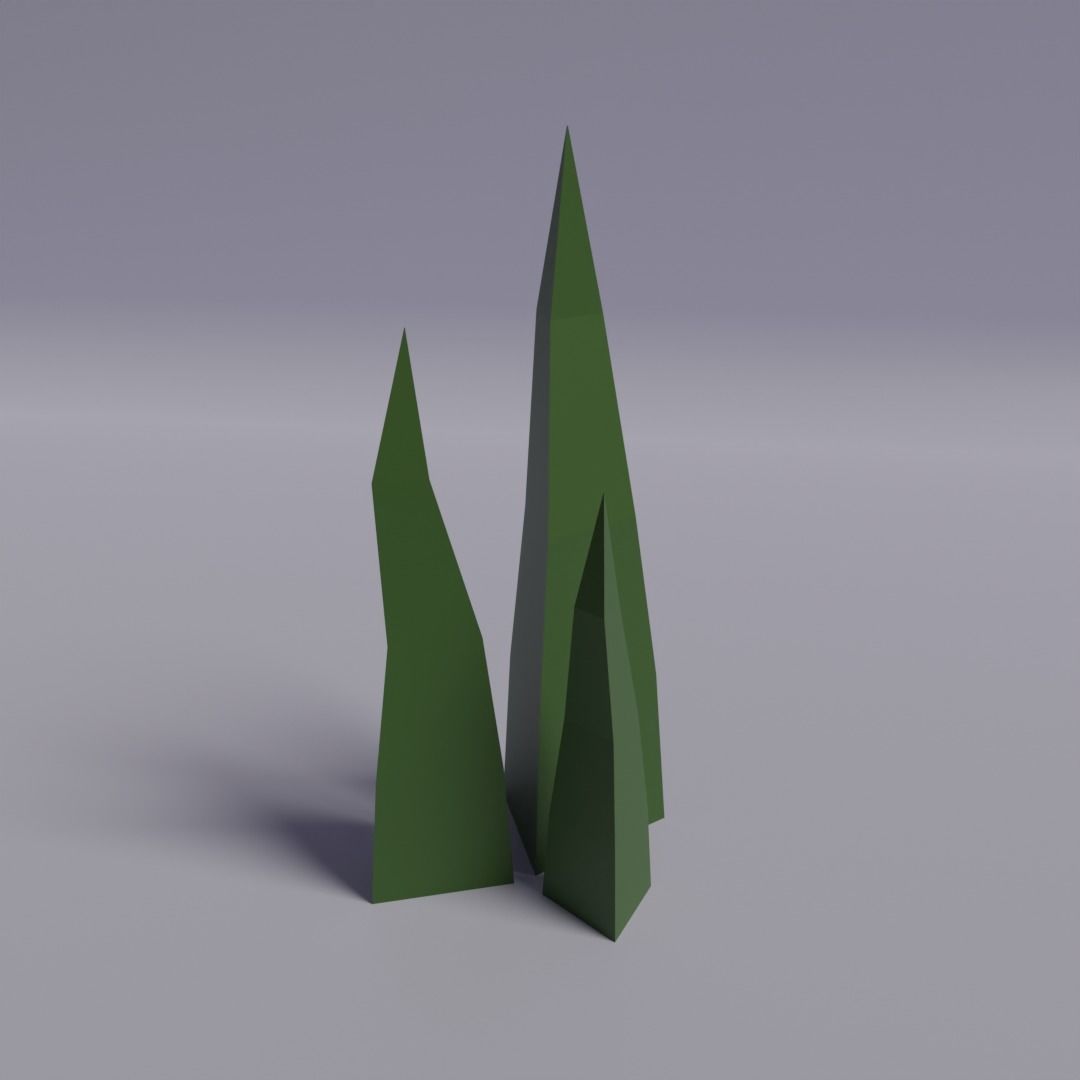 lowpoly forest vegetation set 3D model | CGTrader