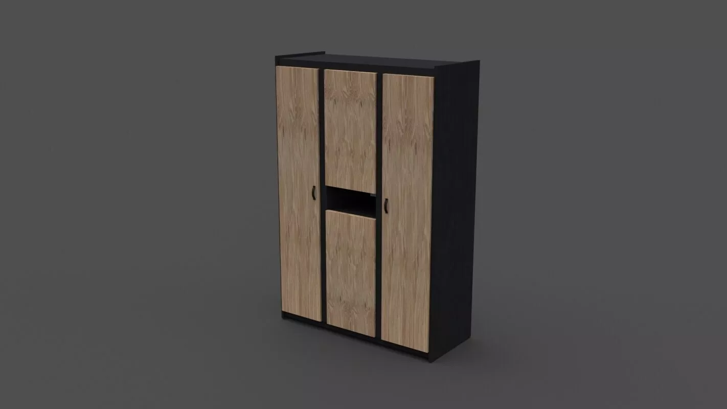 wooden wardrop 3D model 3D printable | CGTrader