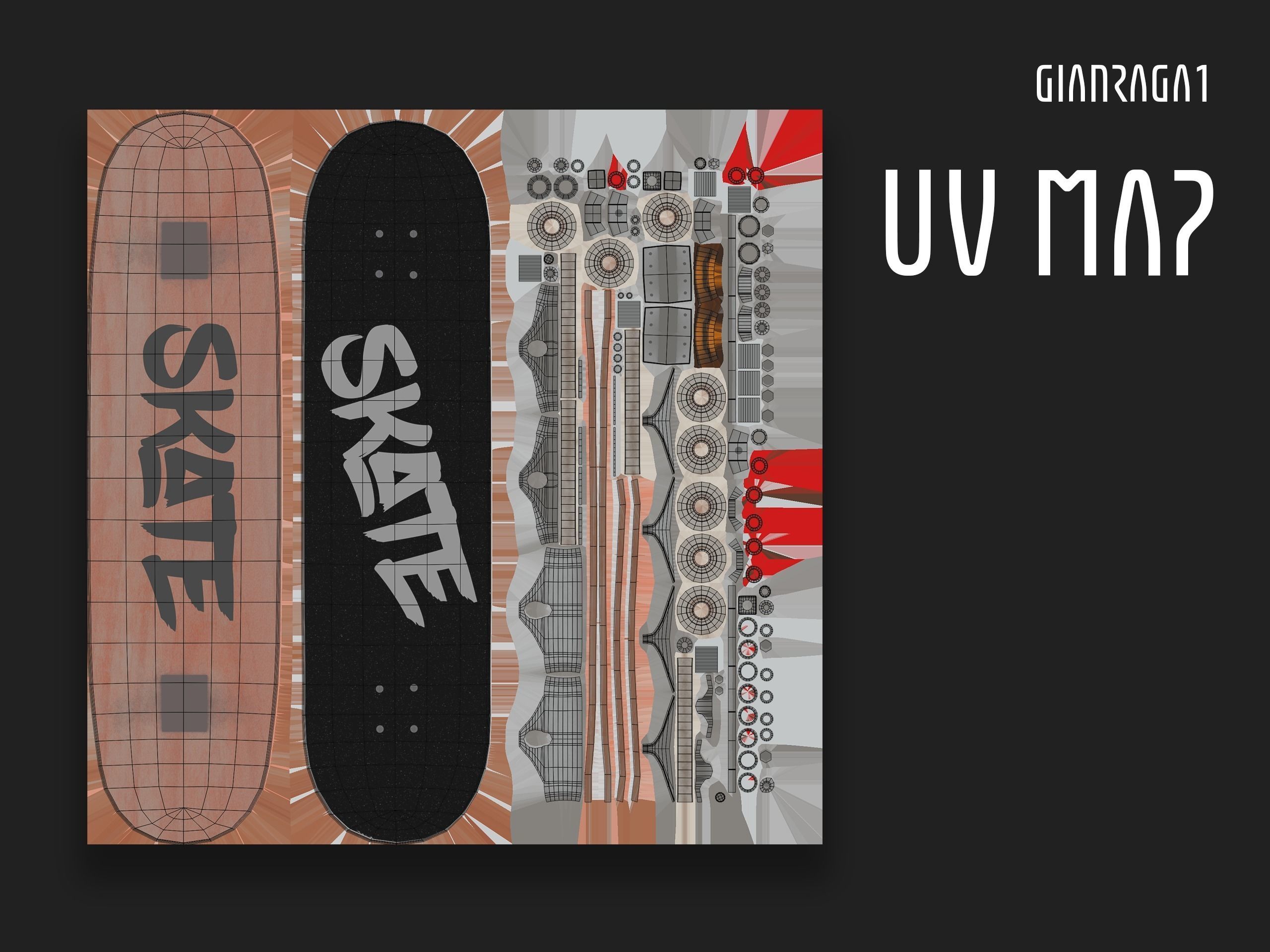 3D model Skateboard template VR / AR / low-poly | CGTrader