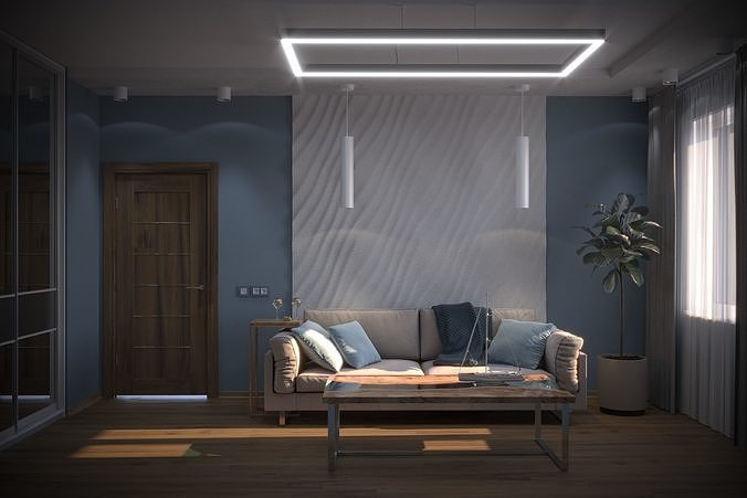 life room free 3D model | CGTrader