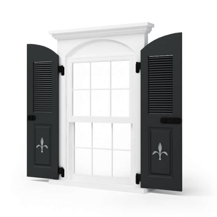 Classic Gothic Black Shutters 3D model | CGTrader