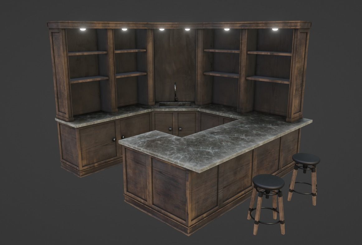 3D model Kitchen Jun VR / AR / low-poly | CGTrader