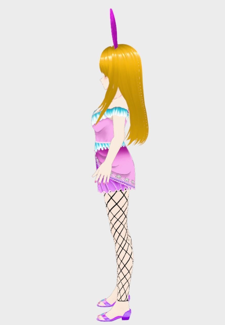 3D model VRM girl character virtual host game skin virtual host VR / AR ...
